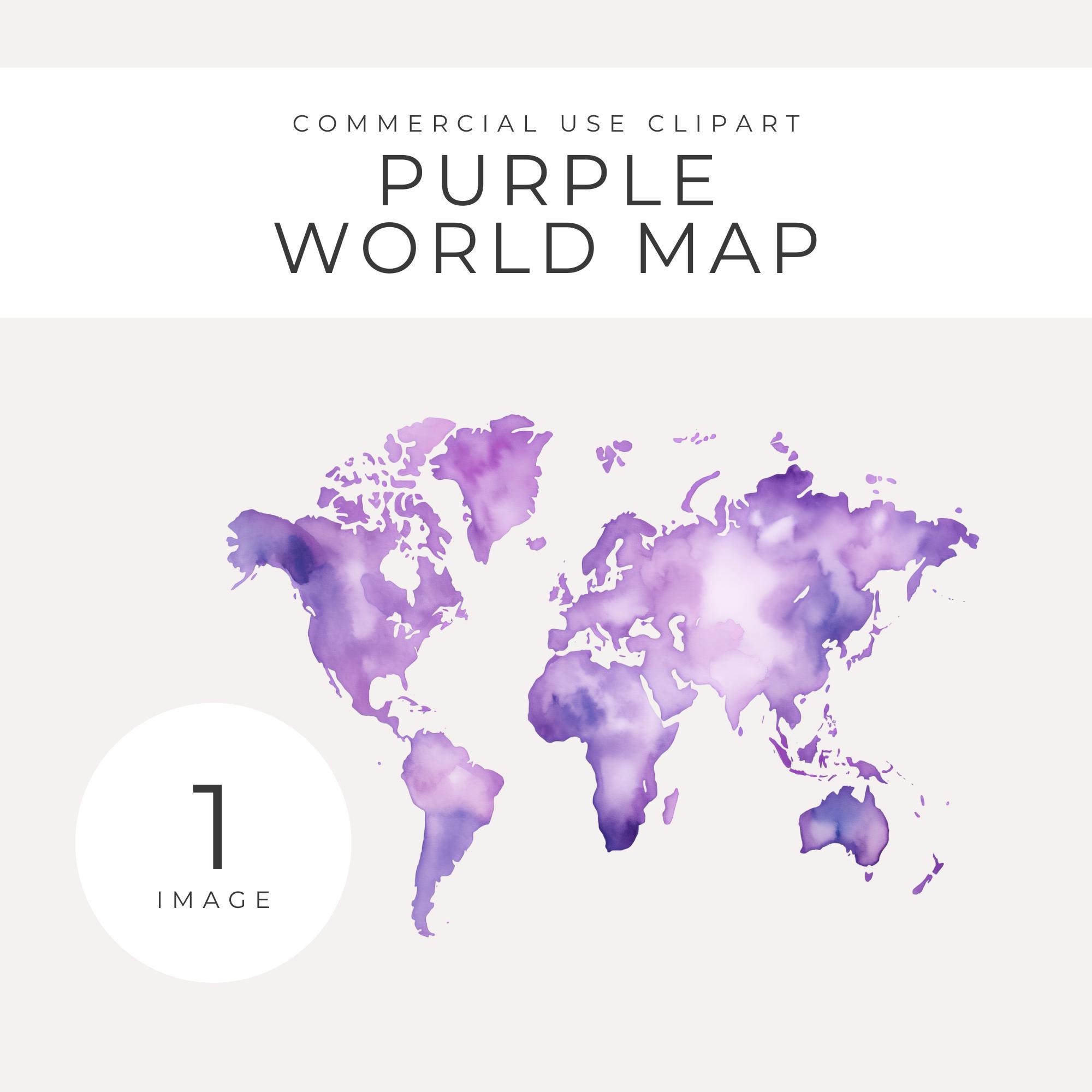 Watercolor World Map Clipart INSTANT DOWNLOAD Destination Wedding Map ...