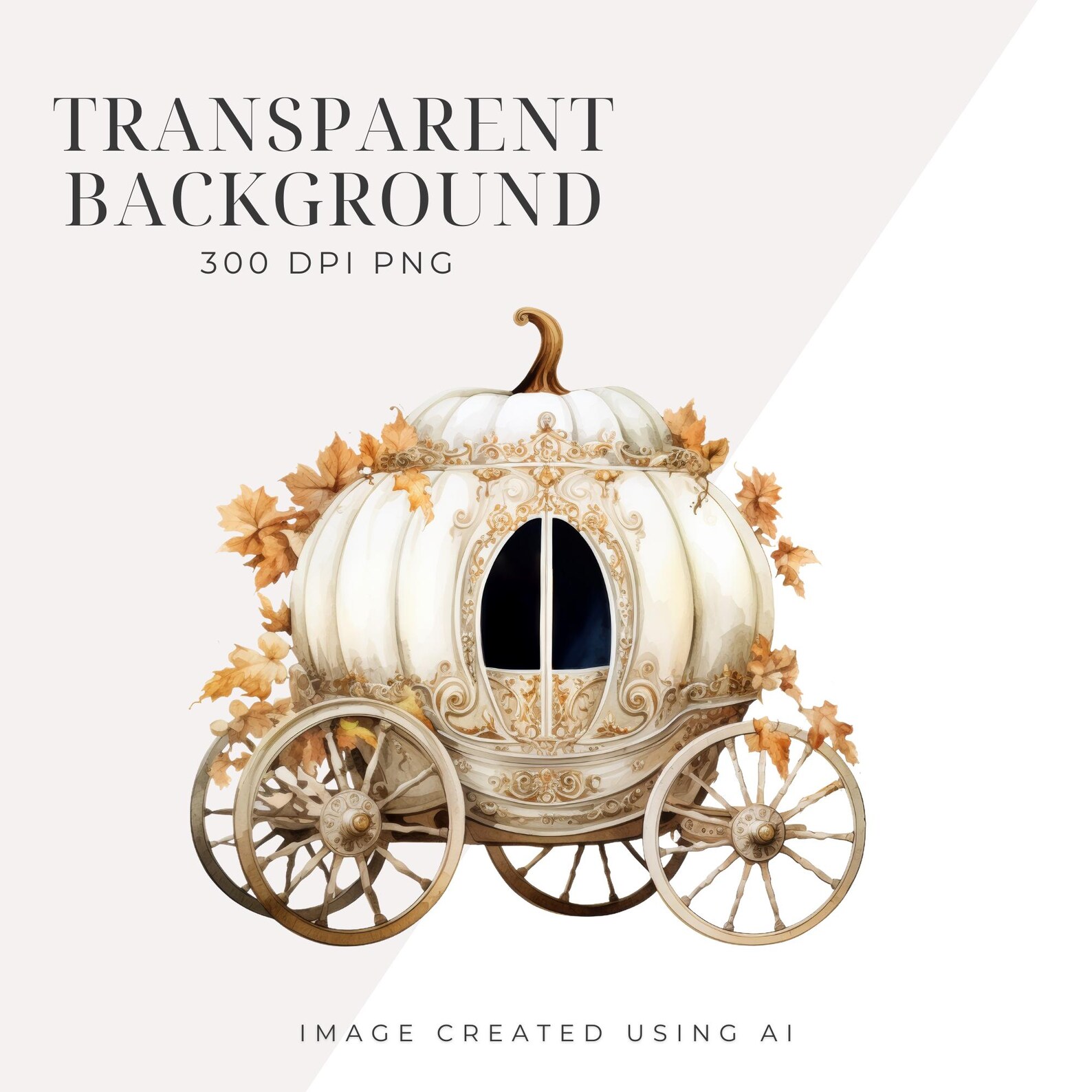 Pumpkin Carriage Clipart INSTANT DOWNLOAD Enchanted Fairytale Coach ...
