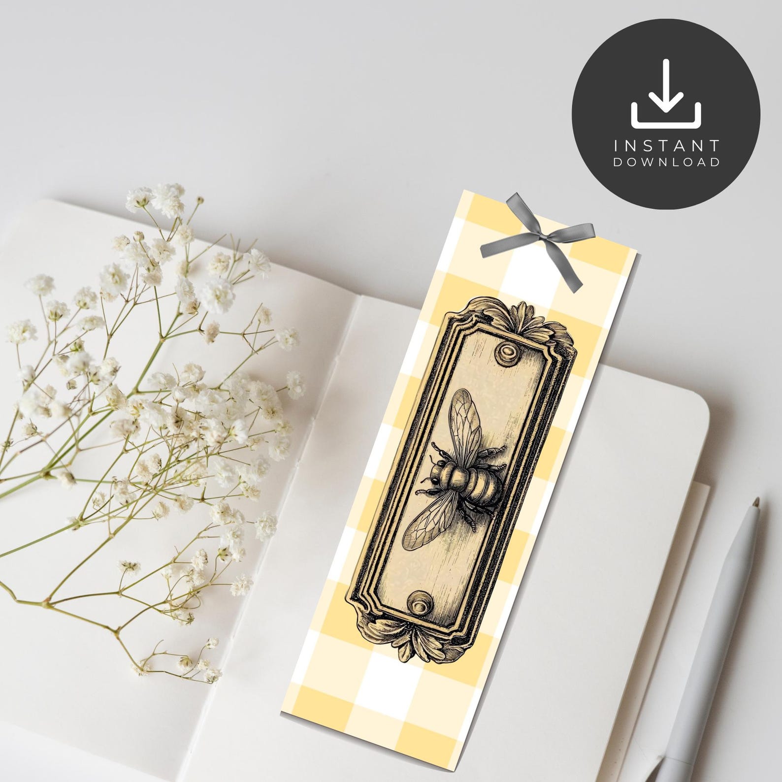 Vintage Bee Bookmarks, Printable Honeybee Placeholders, Cottagecore ...