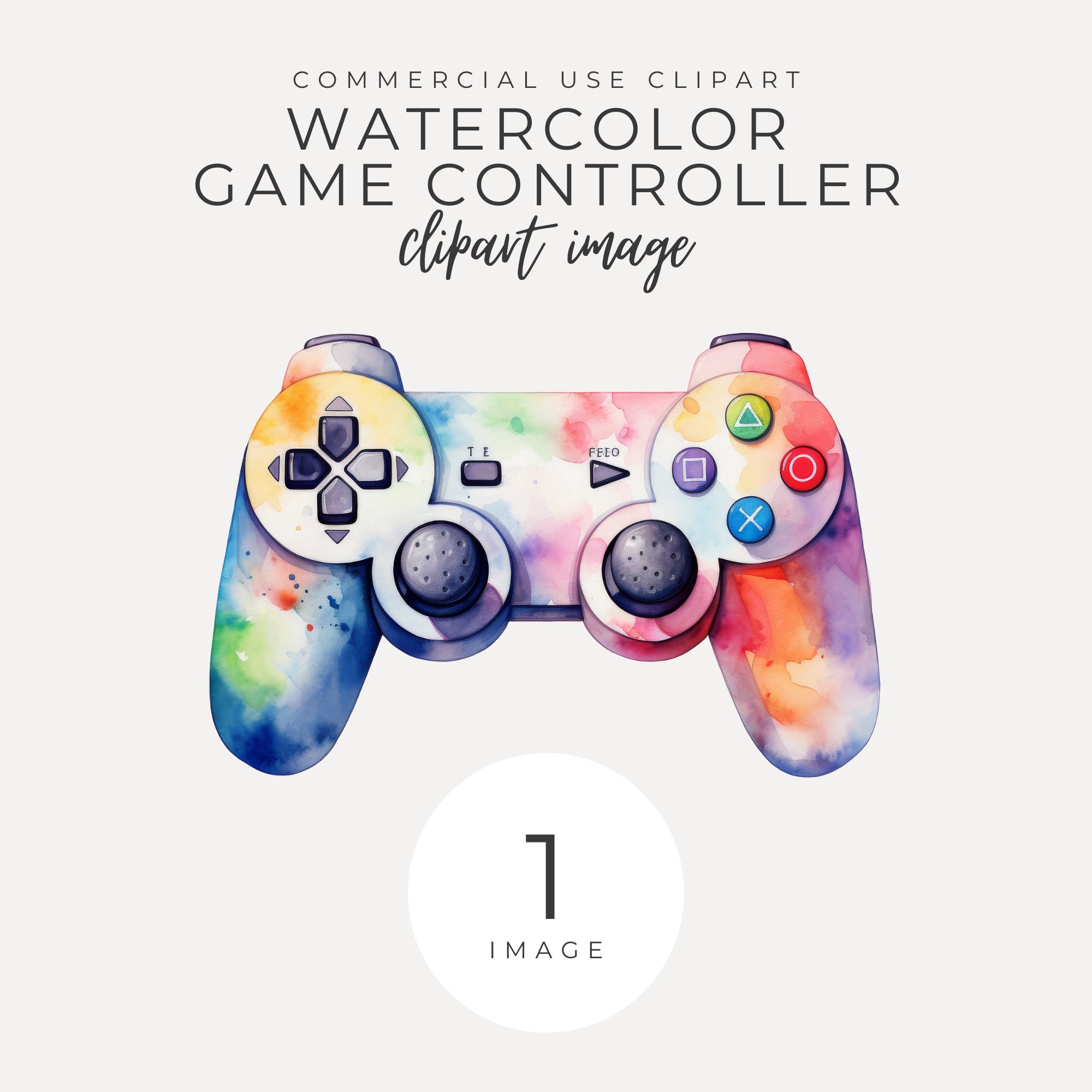 Game Controller Clipart Digital Download High Quality Watercolor Gamer ...