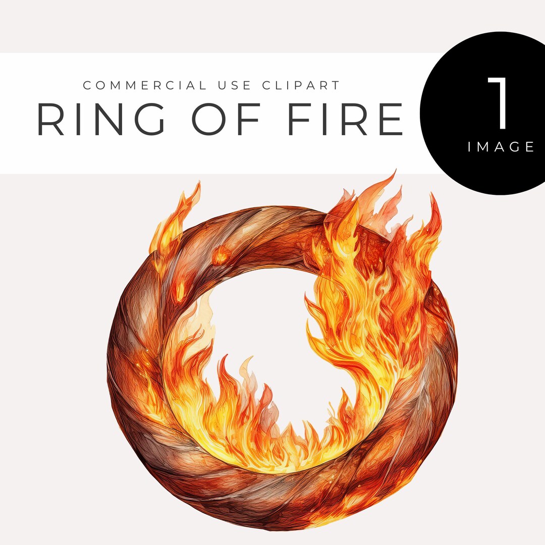 Ring of Fire Clipart Instant Download Watercolor Fiery Flame Circle ...