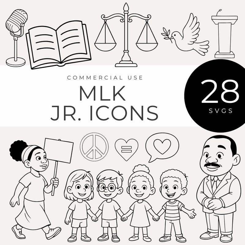 Martin Luther King Jr Clip Art - Etsy