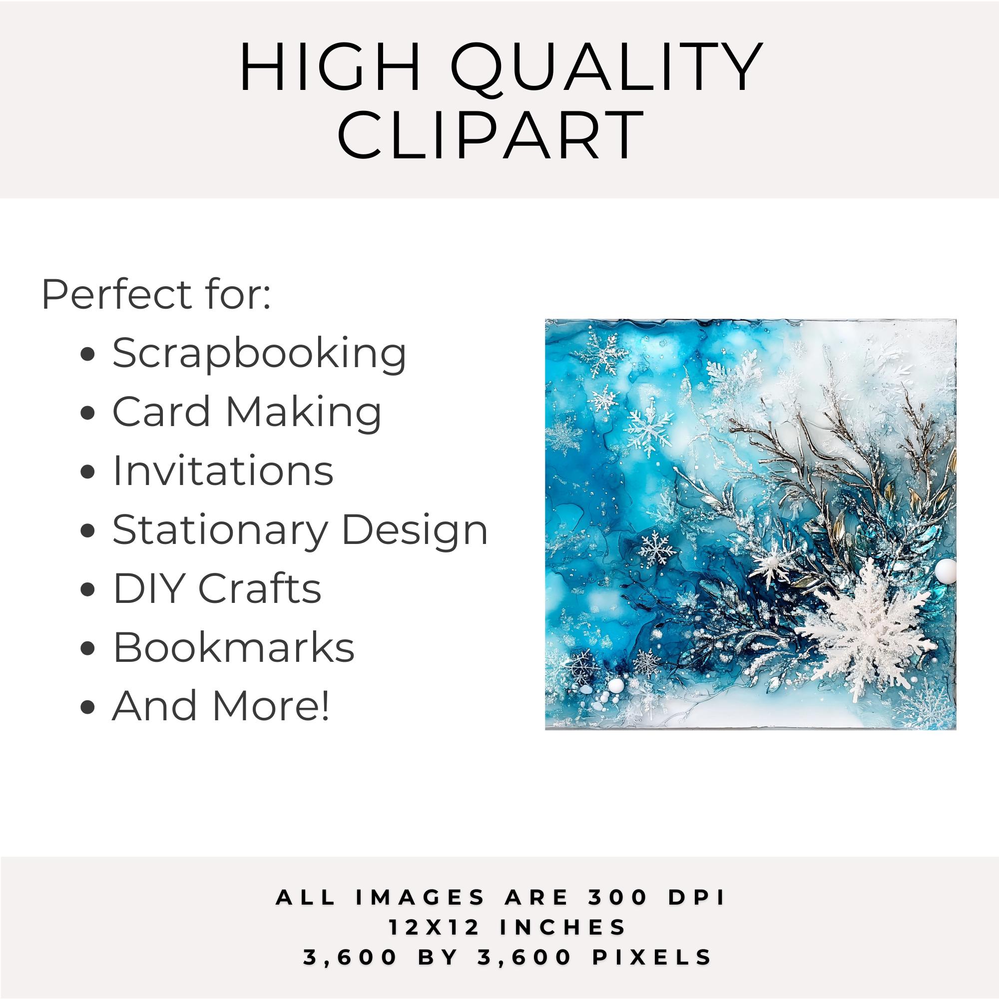 Winter Wonderland Digital Papers, Instant Download, Blue and Silver ...
