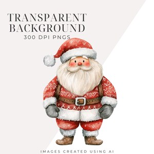 Scandi Santa Clipart Instant Download Cute Watercolor Hygge Christmas ...