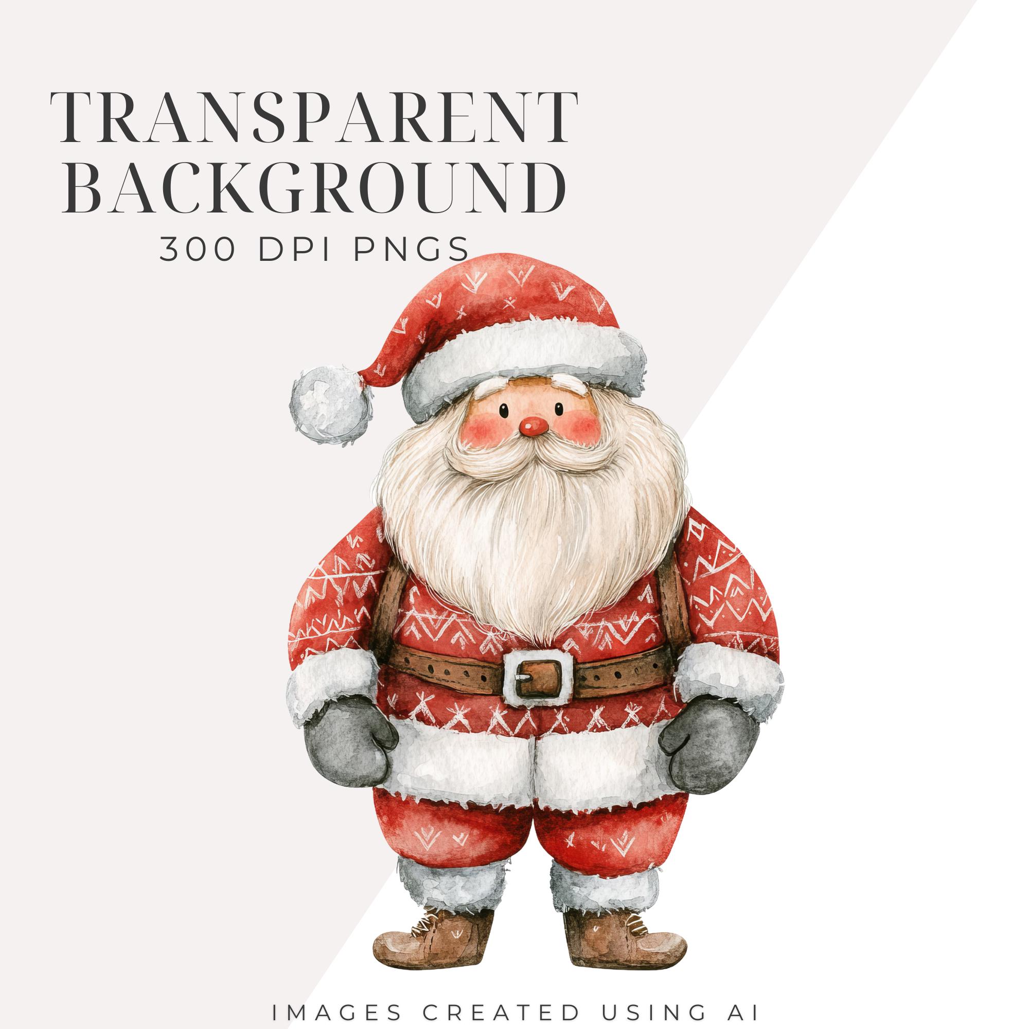 Scandi Santa Clipart Instant Download Cute Watercolor Hygge Christmas ...