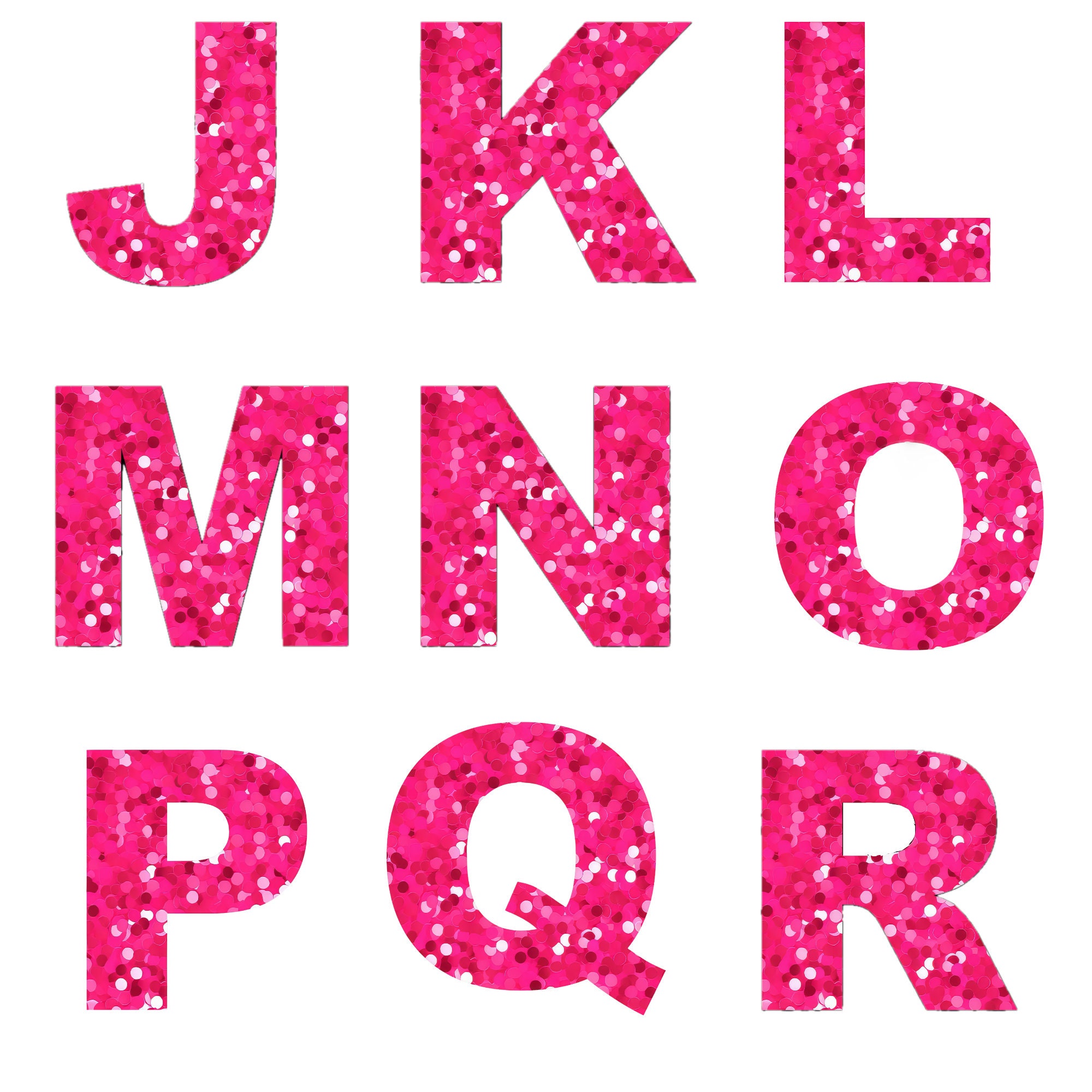 Glitter Pink Alphabet Clipart DIGITAL DOWNLOAD Glam Alphabet, Png Files ...