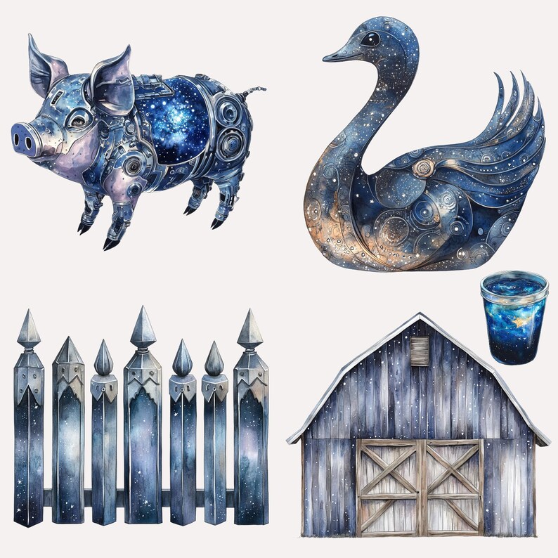 Futuristic Robotic Horse Clipart, Galaxy Animals, Space Farm Animals ...