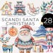 Scandi Santa Clipart Instant Download Cute Watercolor Hygge Christmas ...