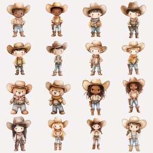 Wild West Clipart INSTANT DOWNLOAD Watercolor Cowboys Cowgirls, Western ...