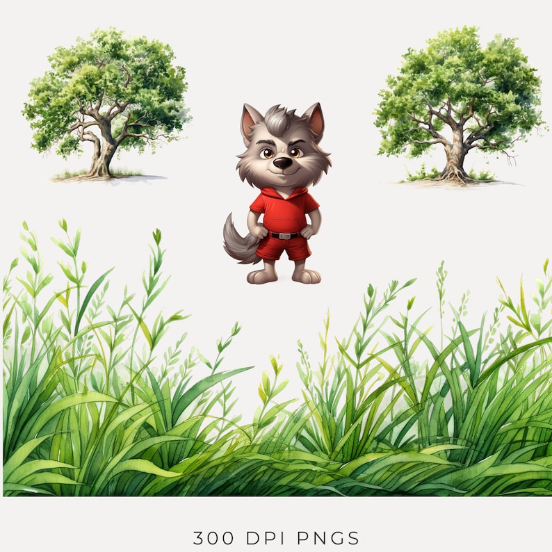 Three Little Pigs & Big Bad Wolf - Classic Fairy Tale Clipart, Pig ...