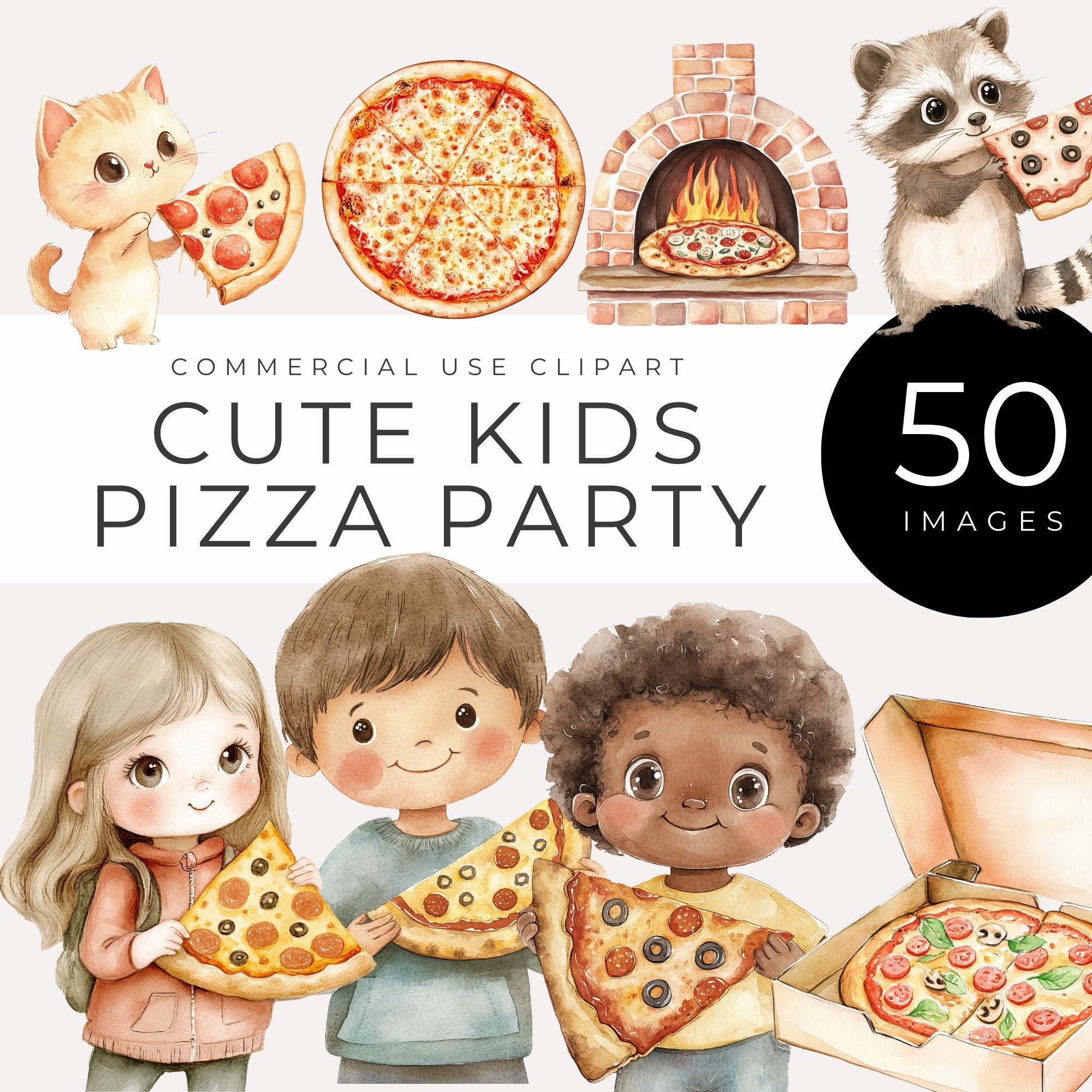 Pizza Toppings Clipart INSTANT DOWNLOAD Cute Food Illustrations ...