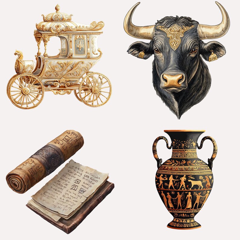 Greek Gods and Goddesses Clipart, Instant Download, Mythology PNG ...
