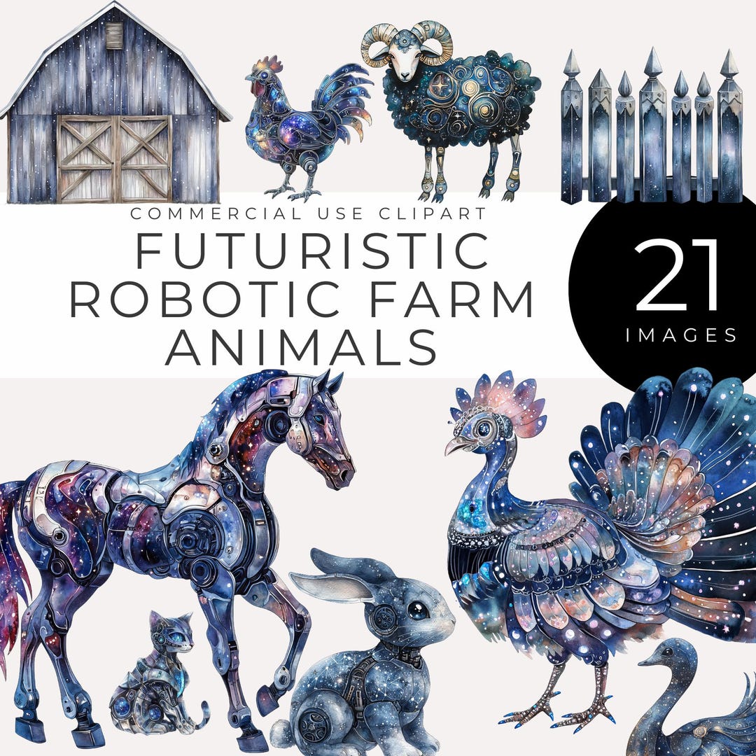 Futuristic Robotic Horse Clipart, Galaxy Animals, Space Farm Animals ...