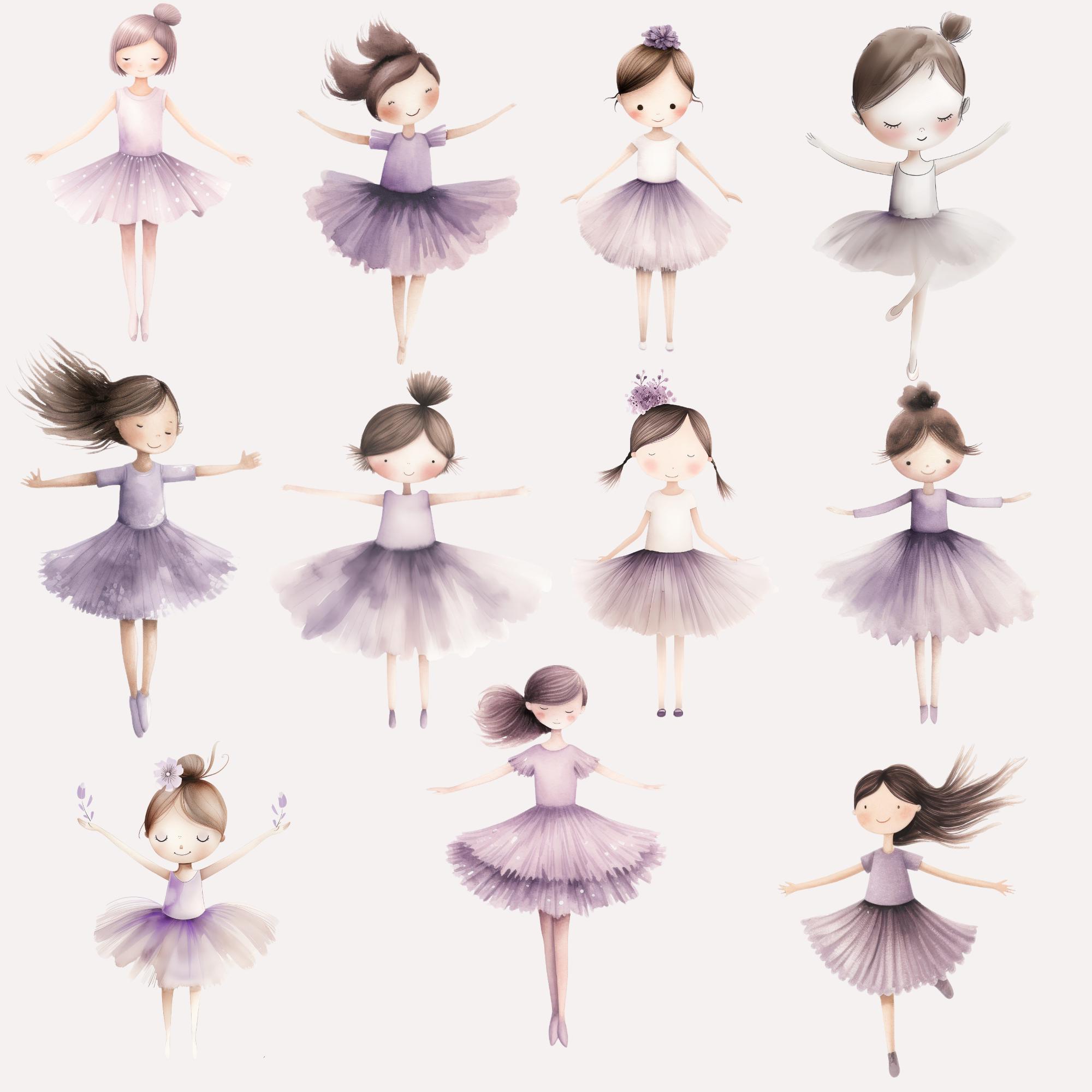 Purple Ballerina Clipart INSTANT DOWNLOAD Ballet Dancer & Accessories ...