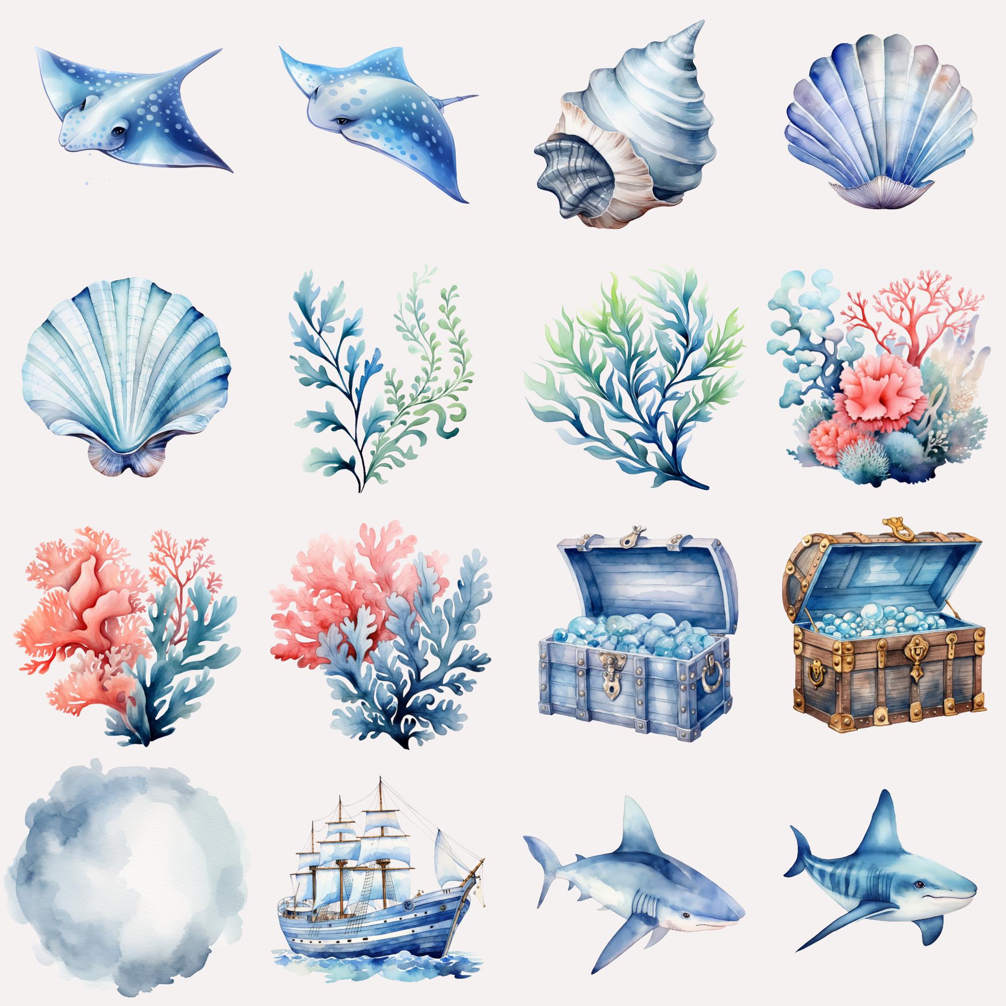 Watercolor Whale Clipart INSTANT DOWNLOAD Under the Sea, Ocean Animal ...