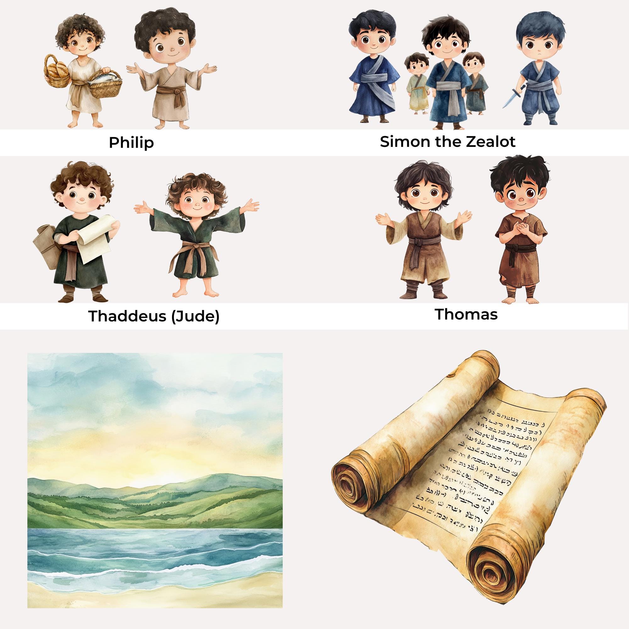 Twelve Apostles Clipart, Instant Download, Christian Bible Story ...
