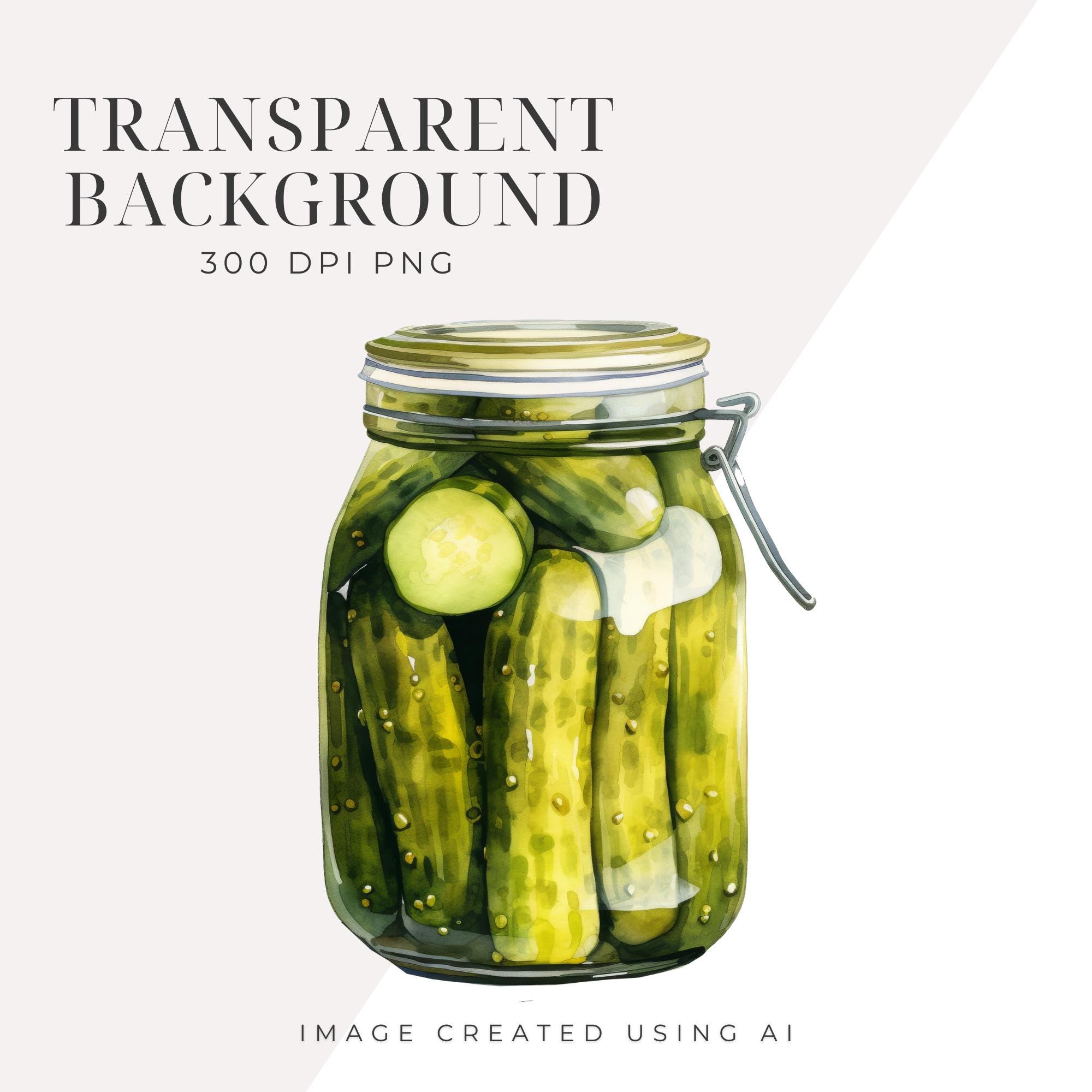 Watercolor Pickle Jar Clipart INSTANT DOWNLOAD Pickle Jar Decor ...