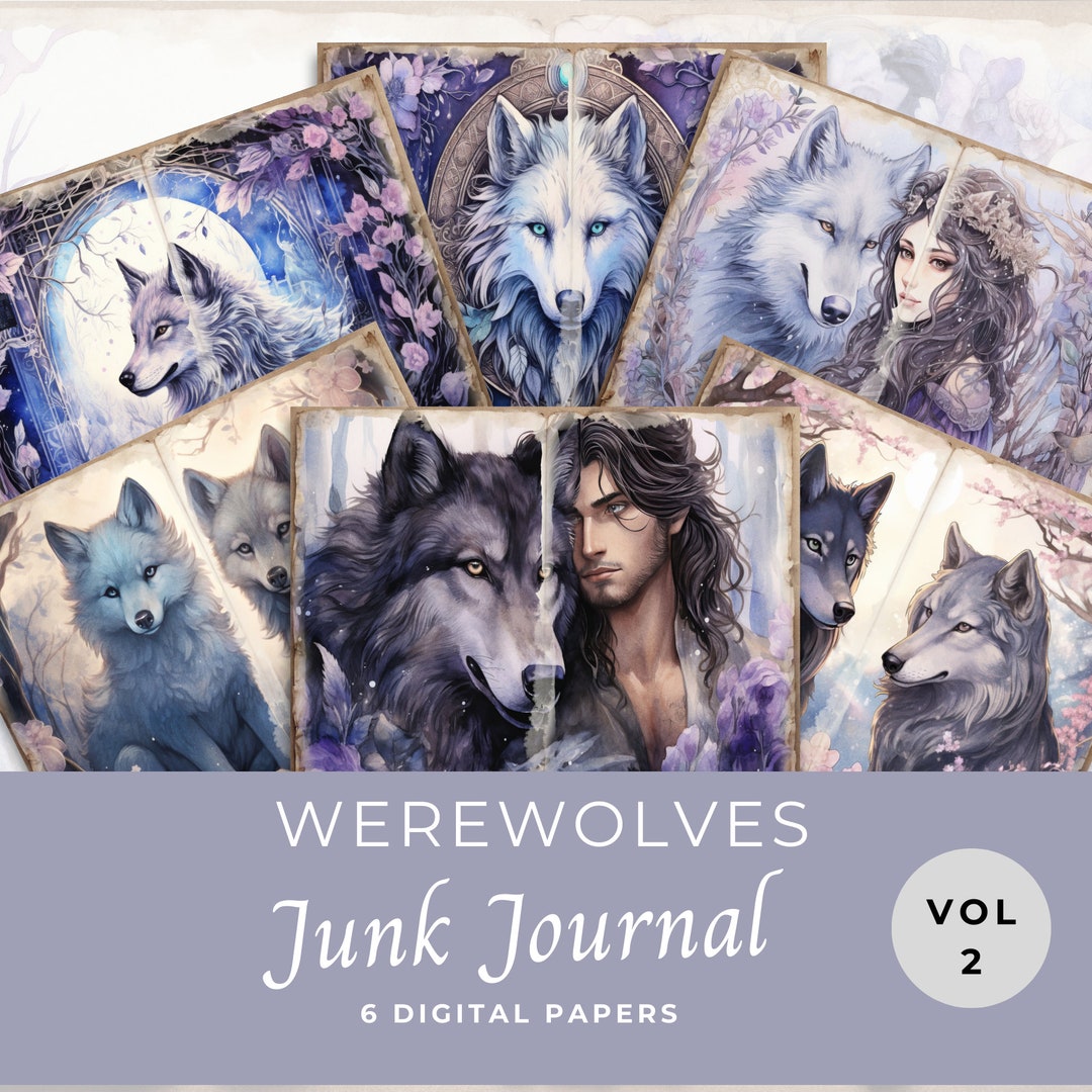 Enchanted Werewolves Junk Journal Papers 2, 6 Fantasy Digital Journal ...
