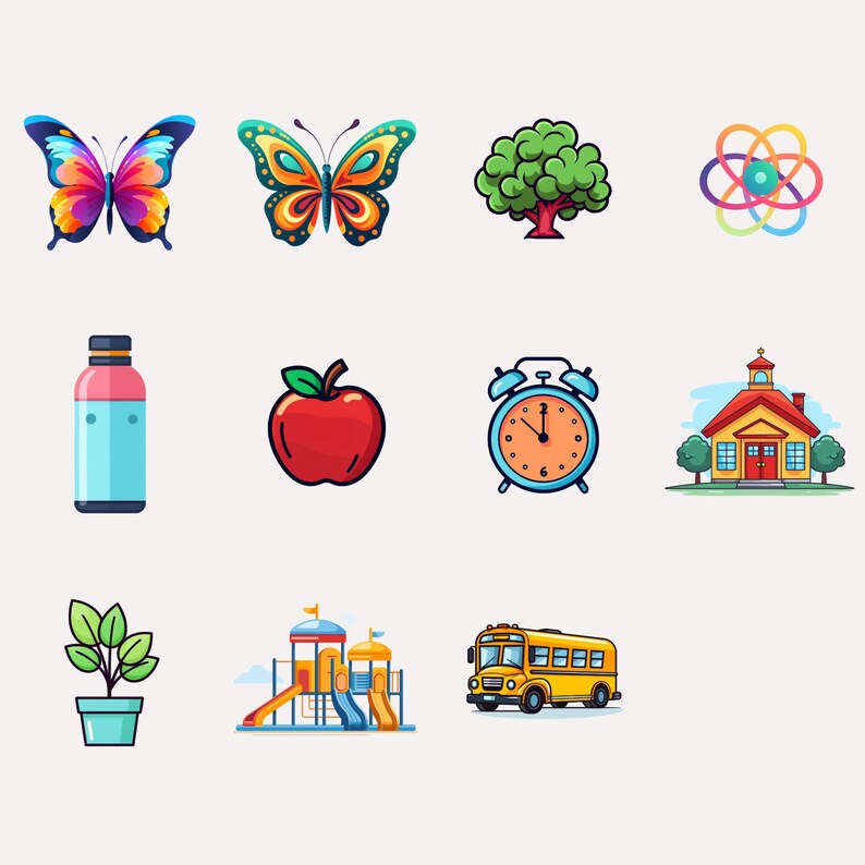 Cute School Supply Clipart INSTANT DOWNLOAD Back to School & Classroom ...