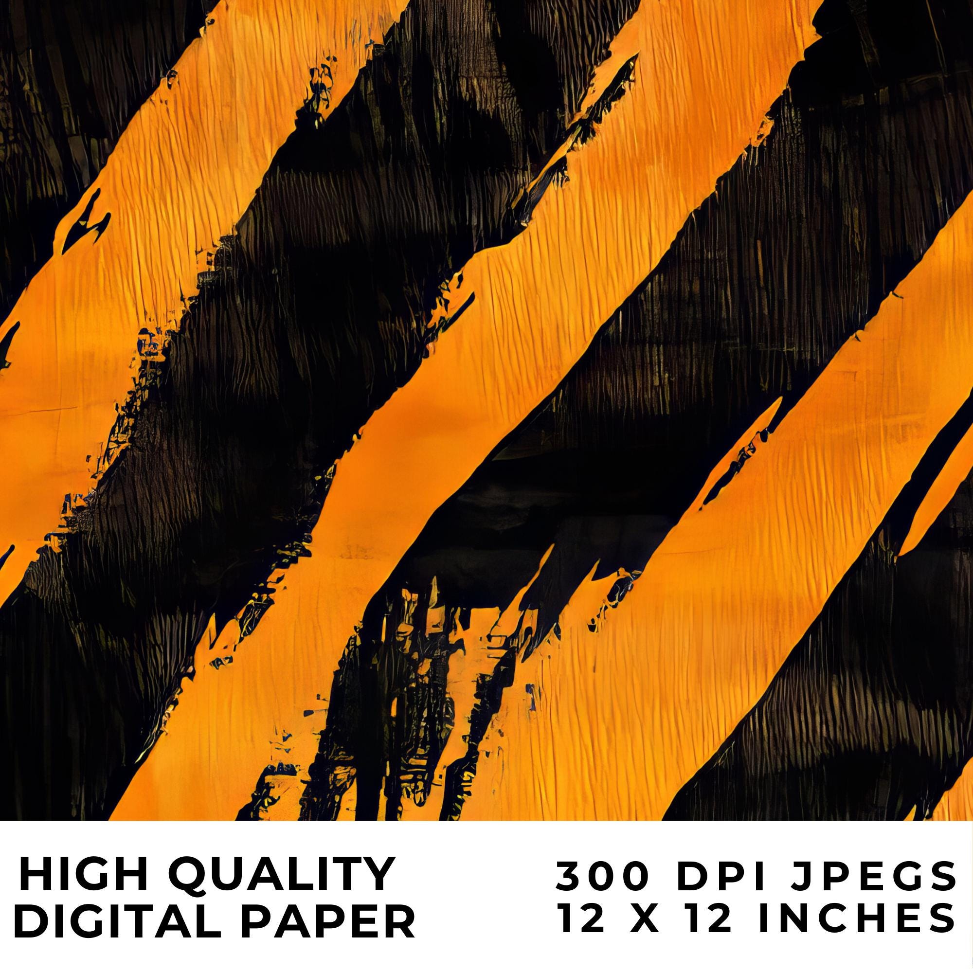 Tiger Stripe Digital Papers, Instant Download, Wild Safari Animal Print ...