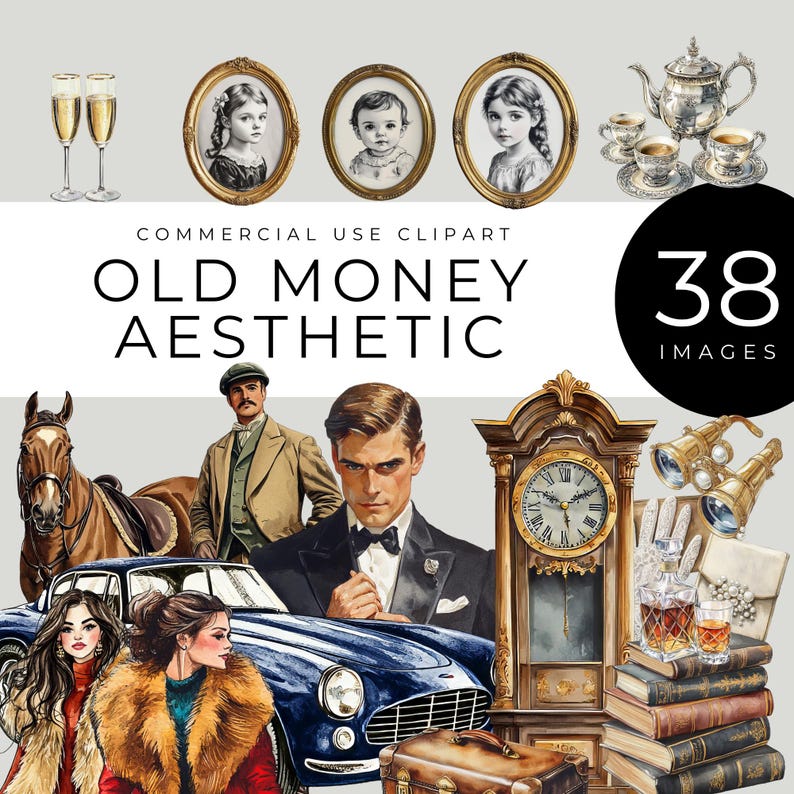 Old Money Aesthetic Clipart, Instant Download, Luxury Aristocratic ...