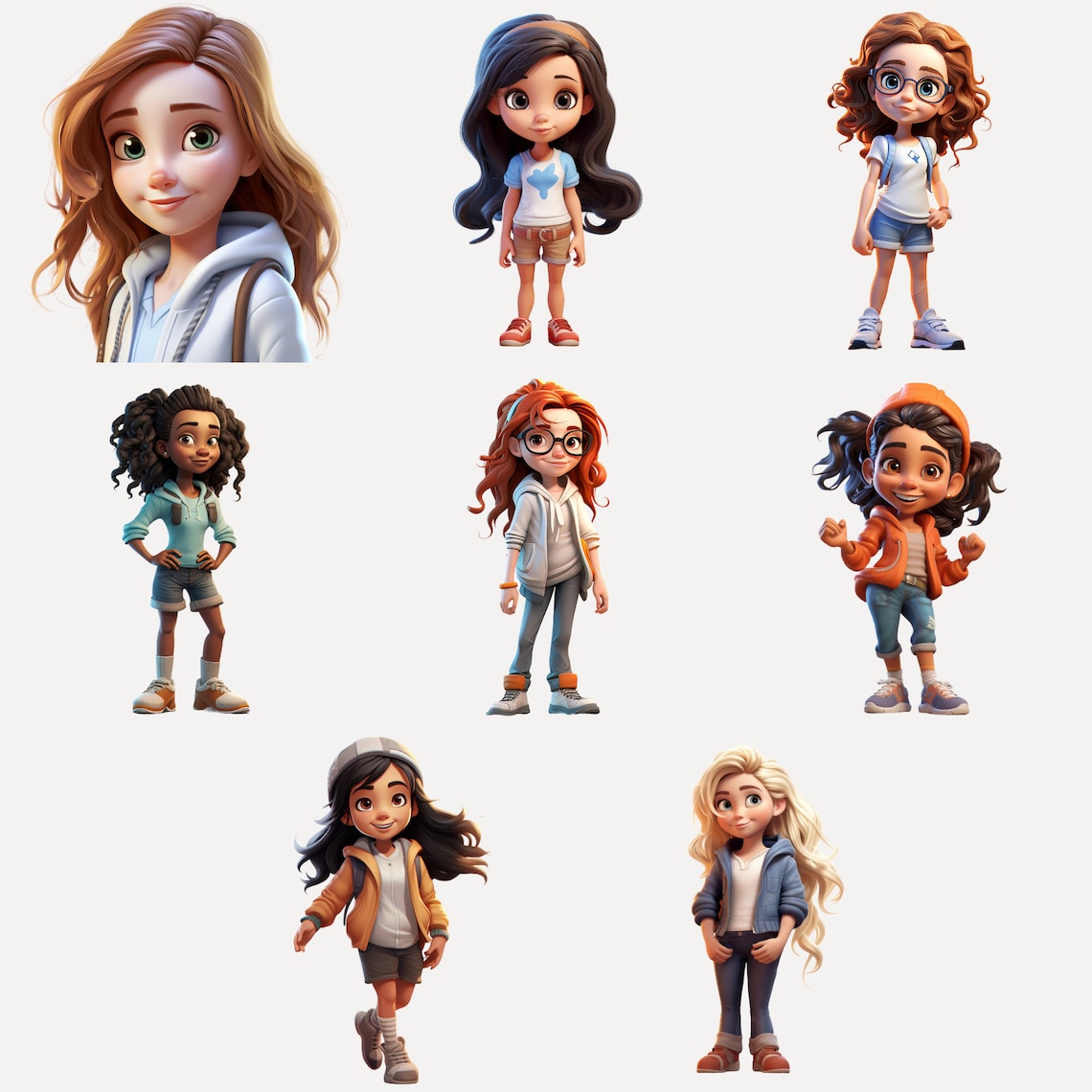 Quirky Kids Clipart INSTANT DOWNLOAD Whimsical Figures & Eccentric ...