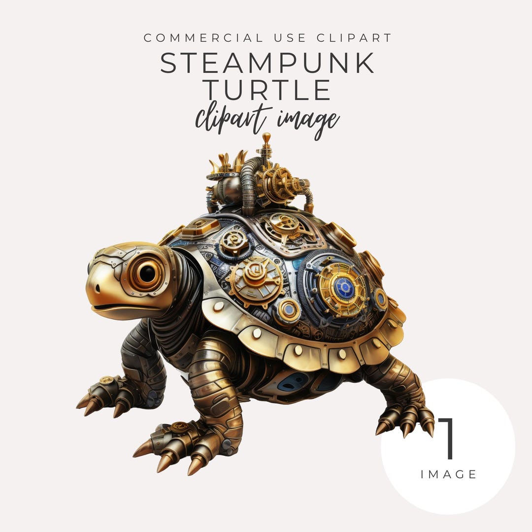 Steampunk Mechanical Turtle INSTANT DOWNLOAD Fantasy Animal ...