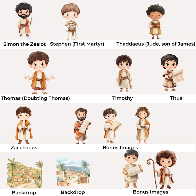 Biblical Characters Clipart DIGITAL DOWNLOAD Watercolor Men of the New ...