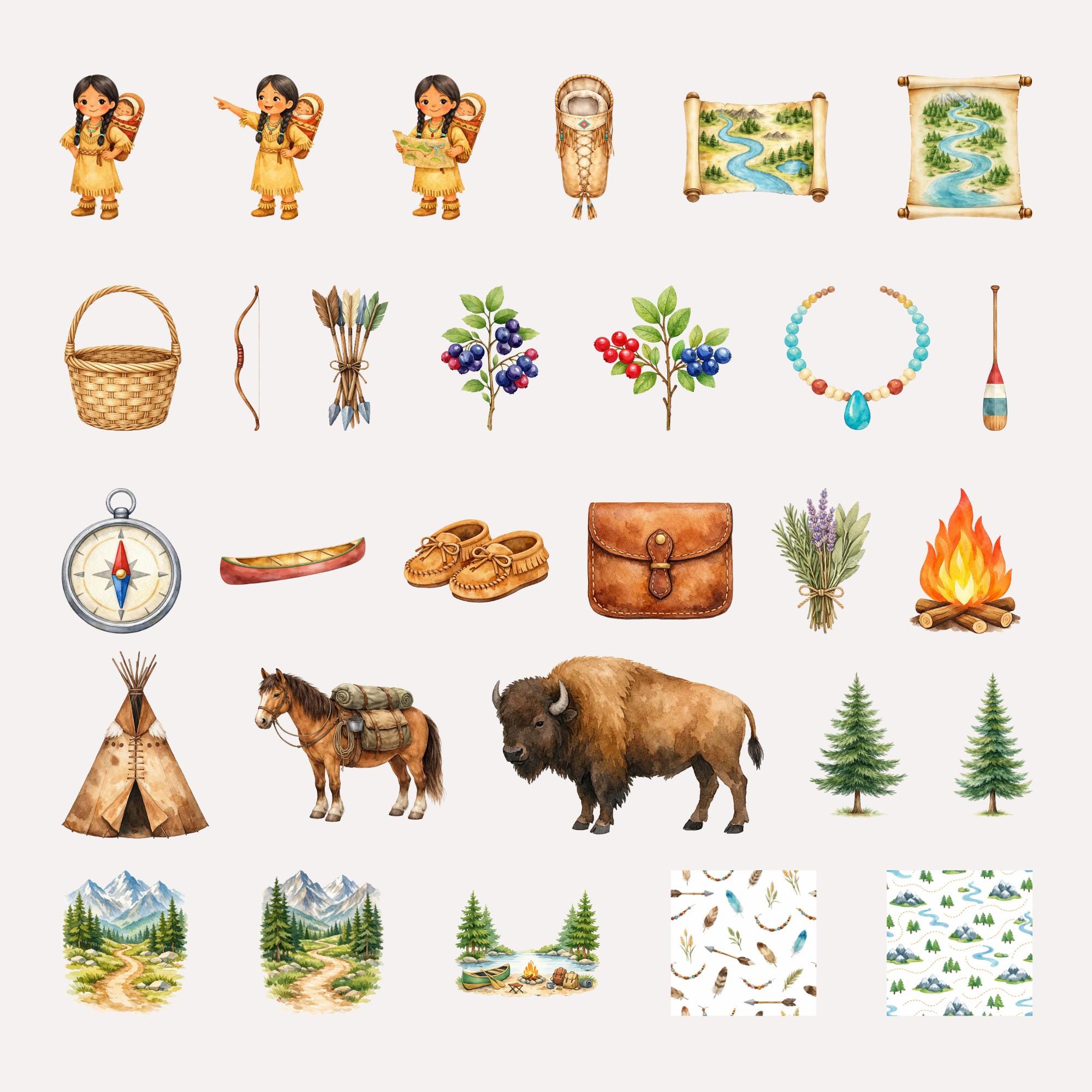 Sacagawea Clipart, Native American Historical Figure, Lewis & Clark ...