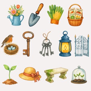 The Secret Garden Clipart, Instant Download, Watercolor Storybook ...