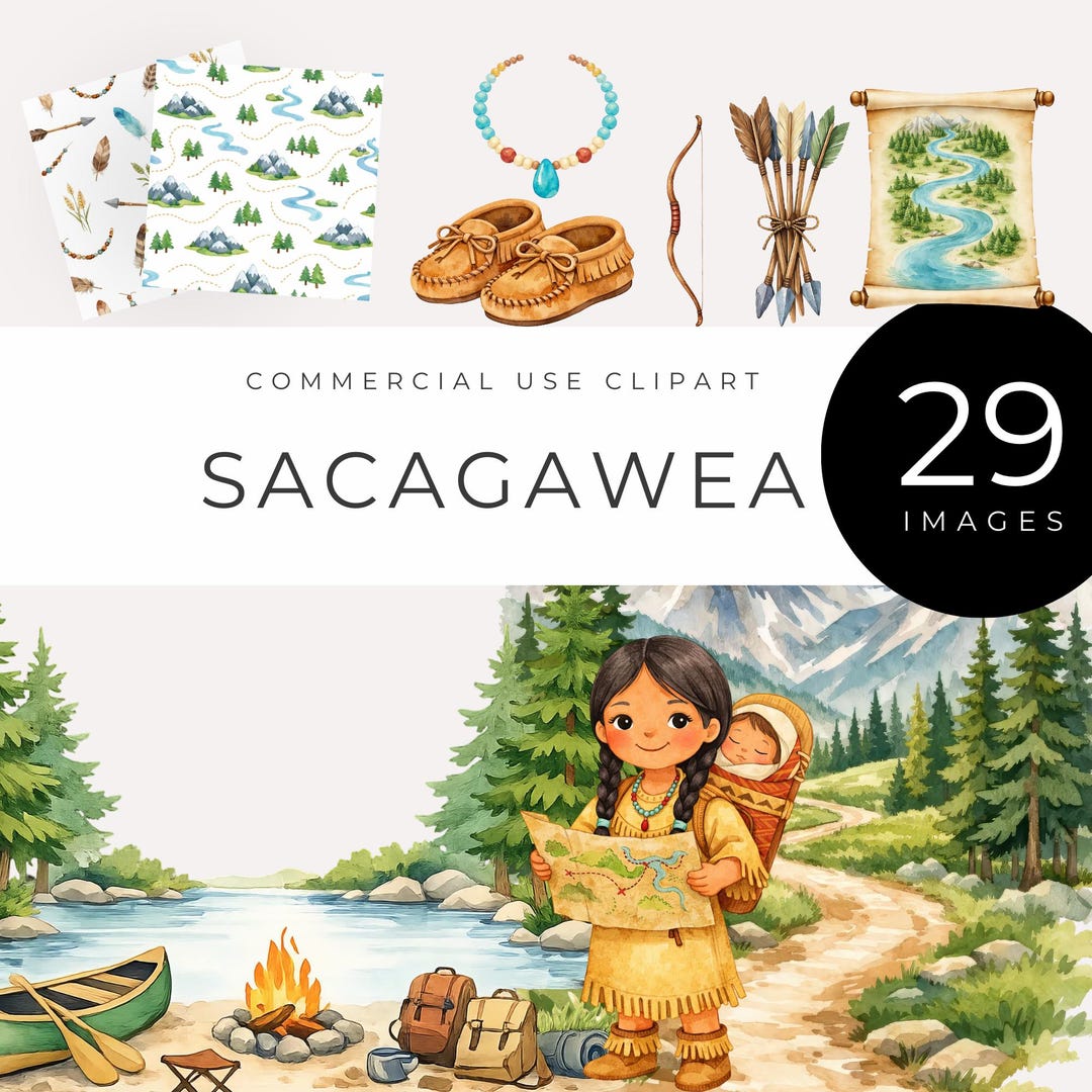 Sacagawea Clipart, Native American Historical Figure, Lewis & Clark ...
