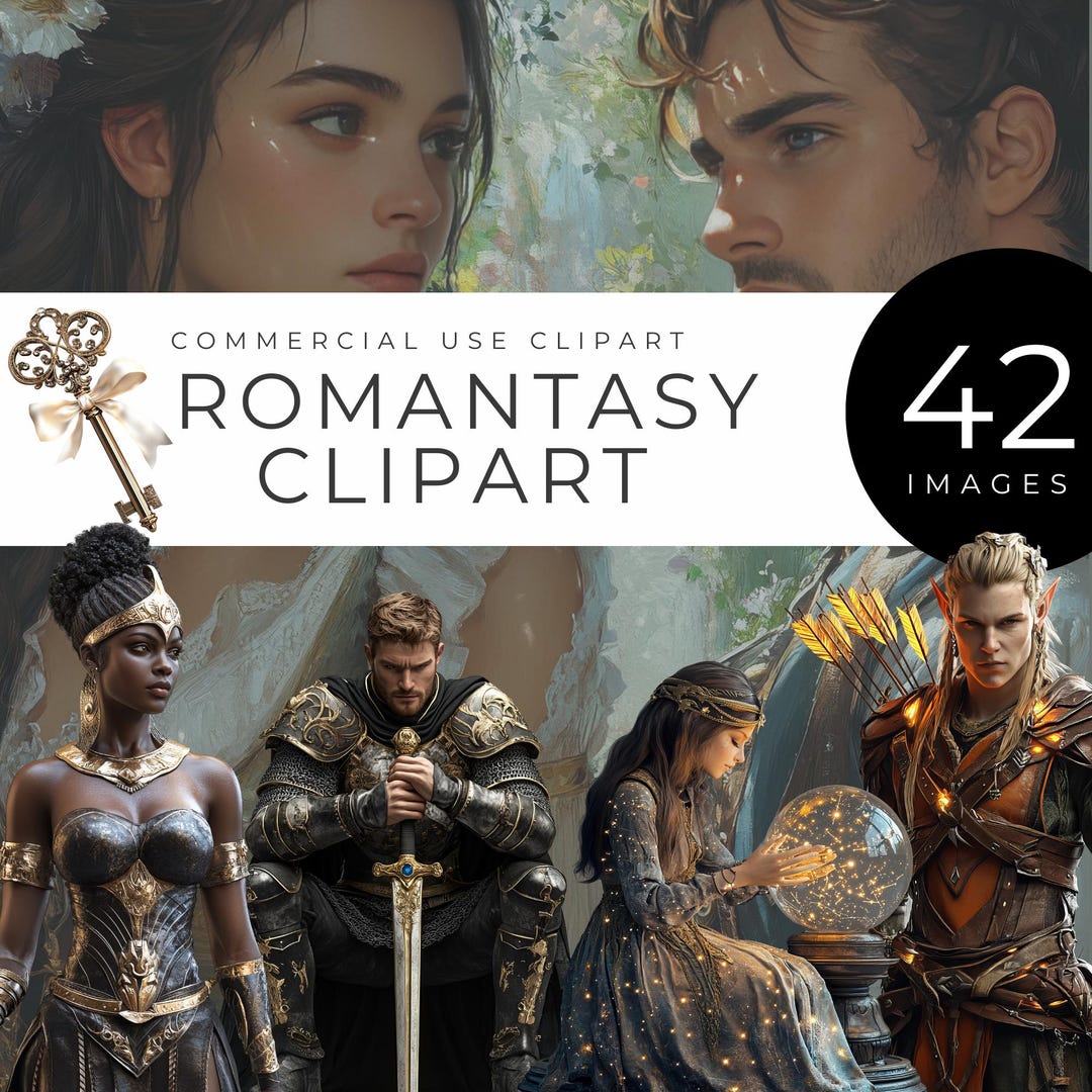 Romantasy Clipart, Instant Download, Enchanted Couples, Fantasy ...
