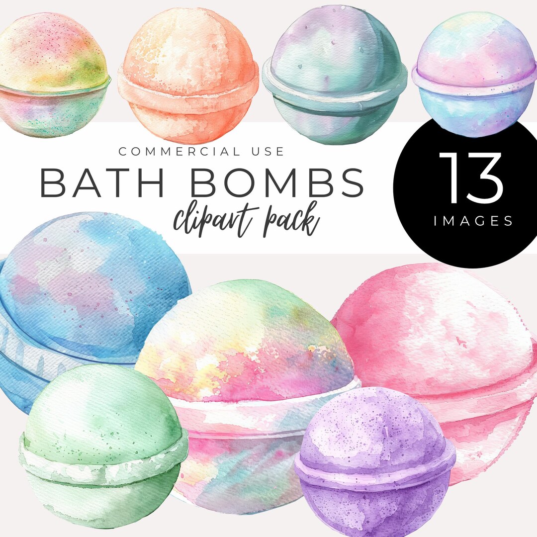 Watercolor Bath Bomb Clipart INSTANT DOWNLOAD Spa-themed Pastel Images ...