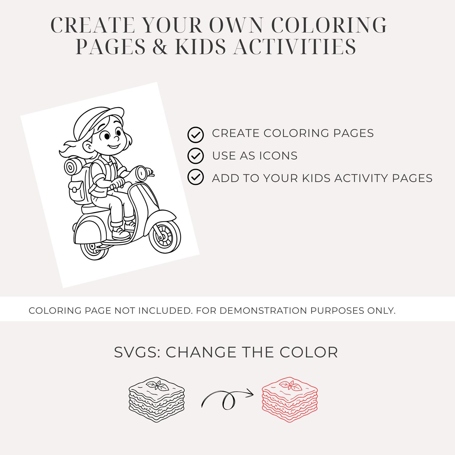 Cute Italy Svgs, Black & White Monoline Line Art Icons of Food ...
