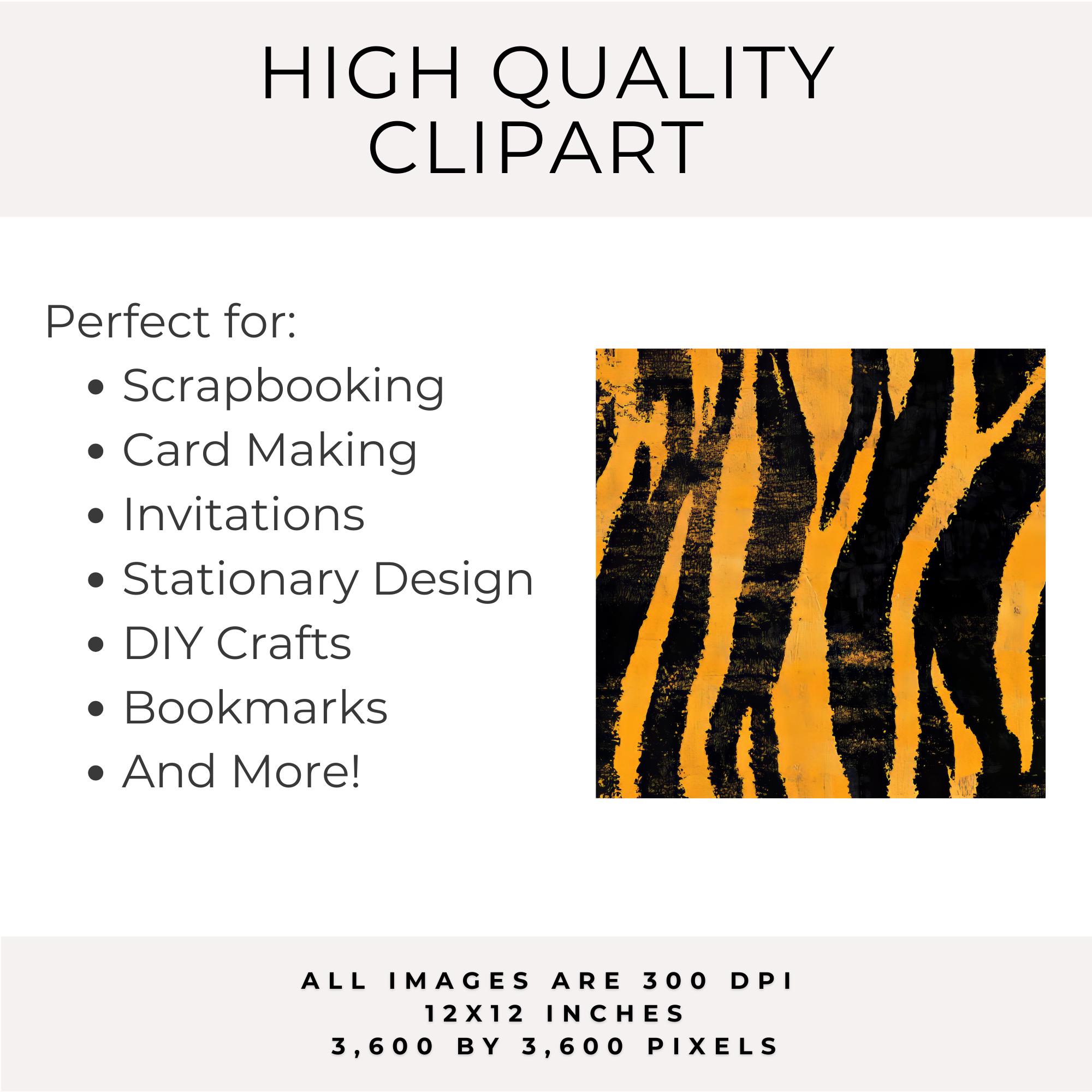 Tiger Stripe Digital Papers, Instant Download, Wild Safari Animal Print ...