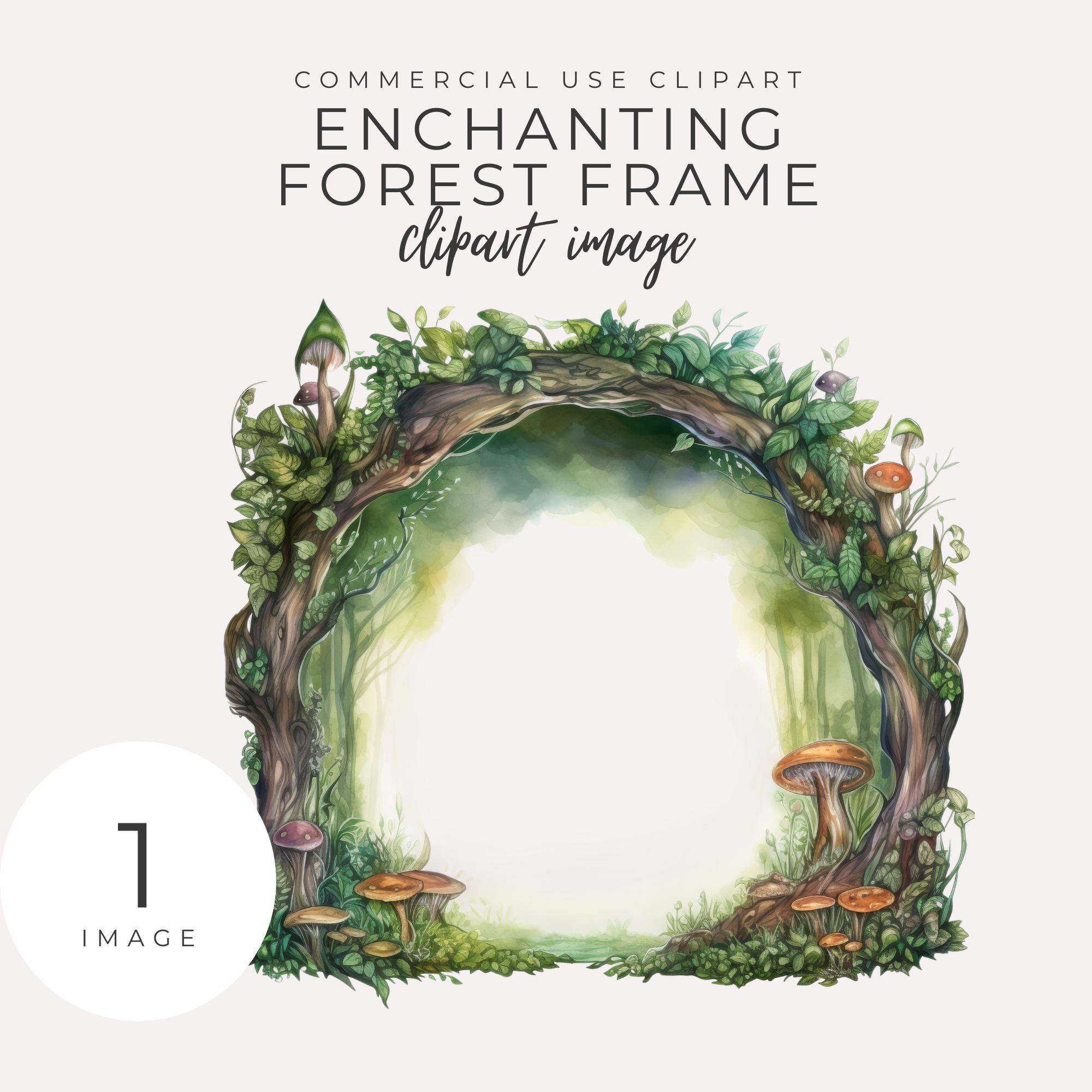Enchanted Forest Frame Clip Art INSTANT DOWNLOAD Elf Forest, Magical ...