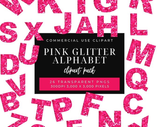 Pink Confetti Letters and Numbers, Confetti Alphabet, Pink Confetti ...