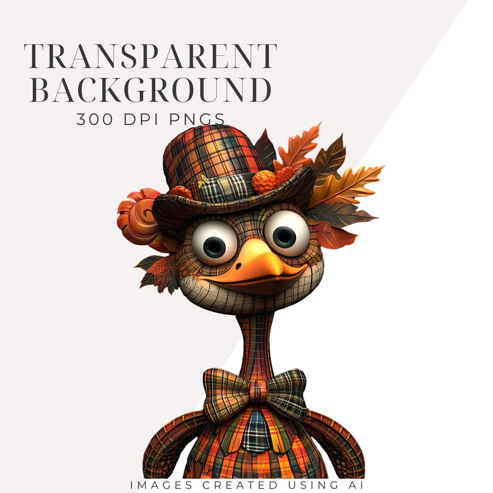 Quirky Turkey Clipart Pack INSTANT DOWNLOAD Fun Thanksgiving Cartoon ...