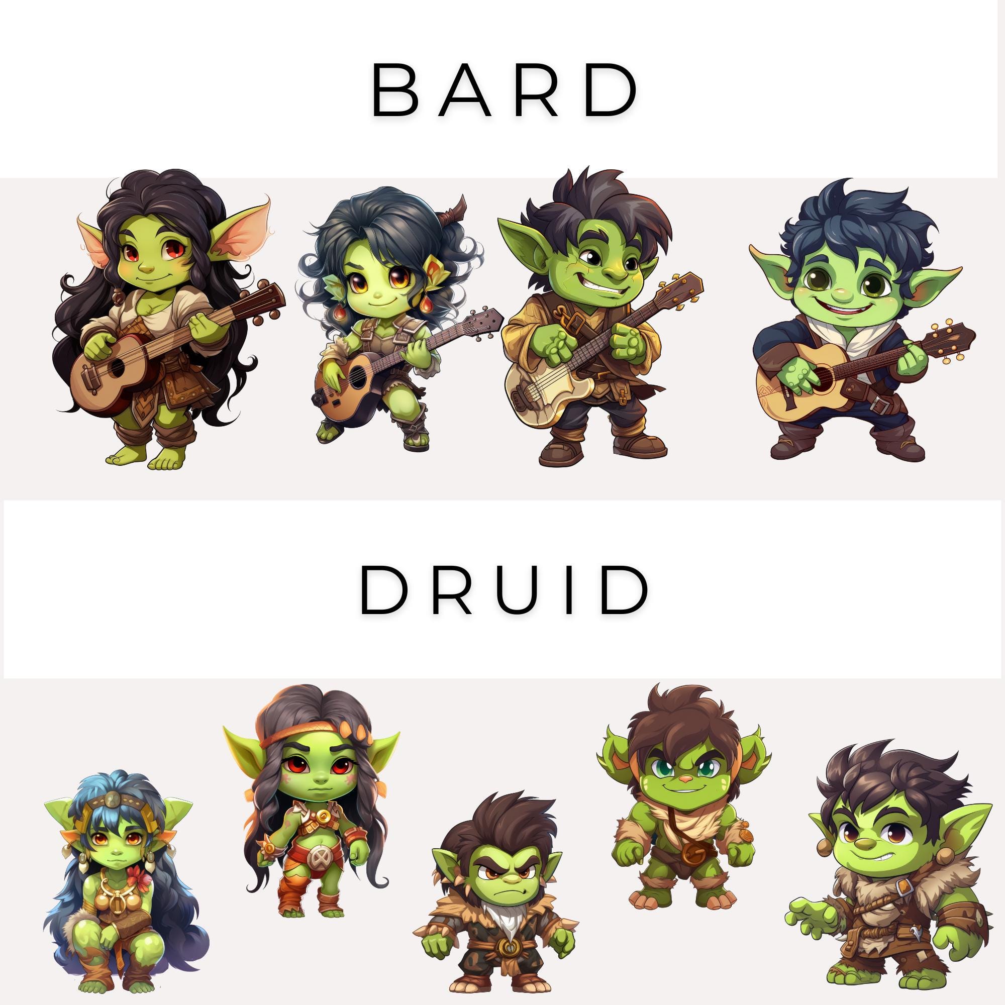 Cute Orc Kids RPG Characters Clipart INSTANT DOWNLOAD Orc Persona ...