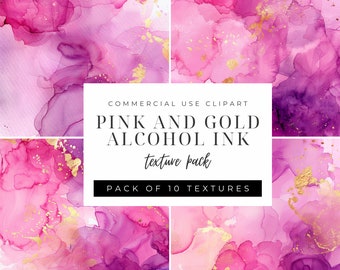 Alcohol Ink Digital Paper Blush Pink 12 Pack, Scrapbooking Journal ...