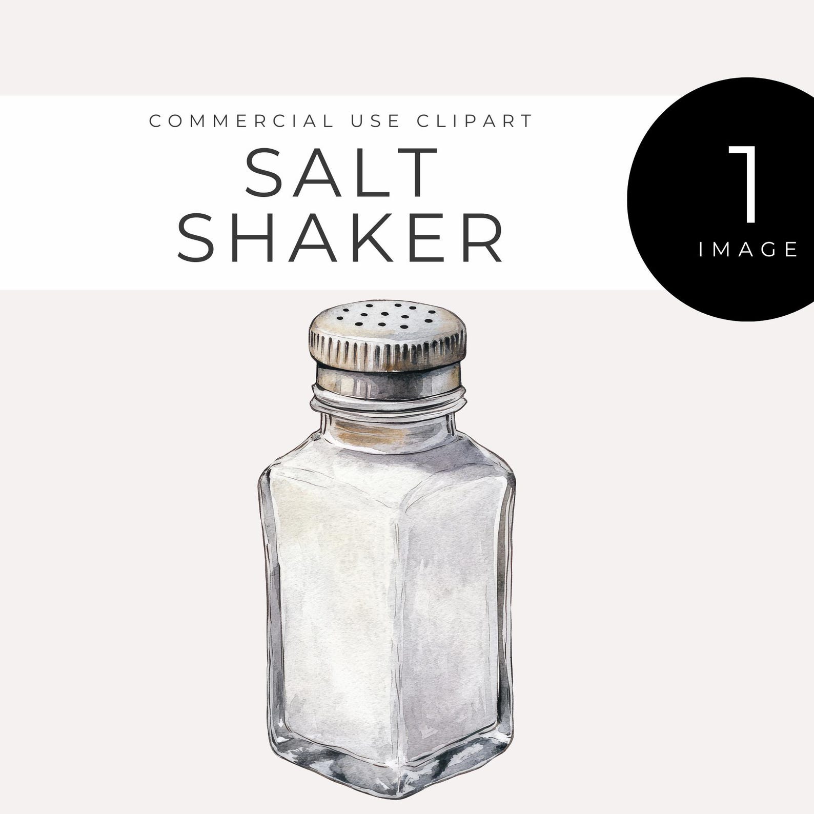 Watercolor Salt Shaker Clipart INSTANT DOWNLOAD Kitchen-themed Digital ...