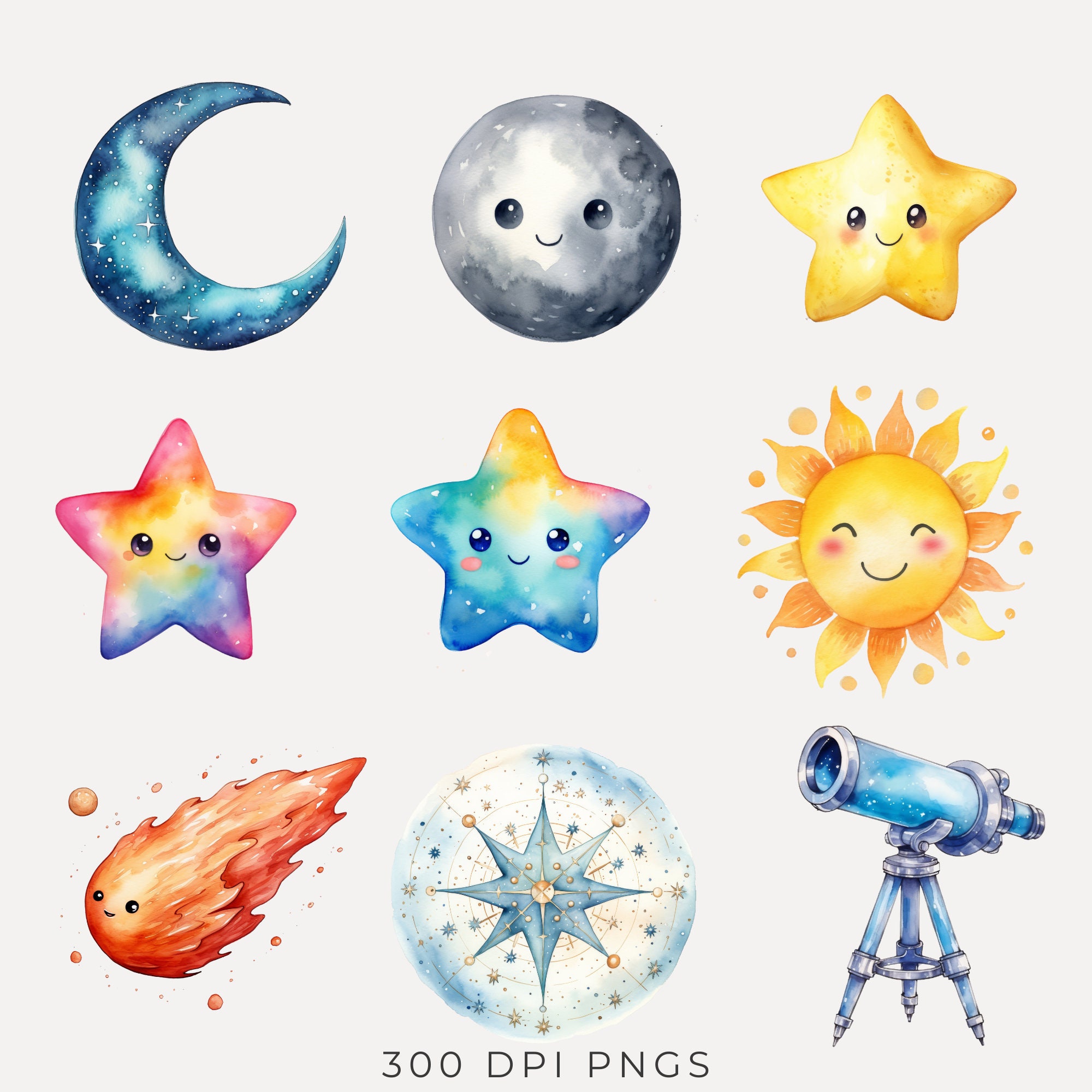 Watercolor Astronaut Clipart INSTANT DOWNLOAD Nursery Décor, Outer ...