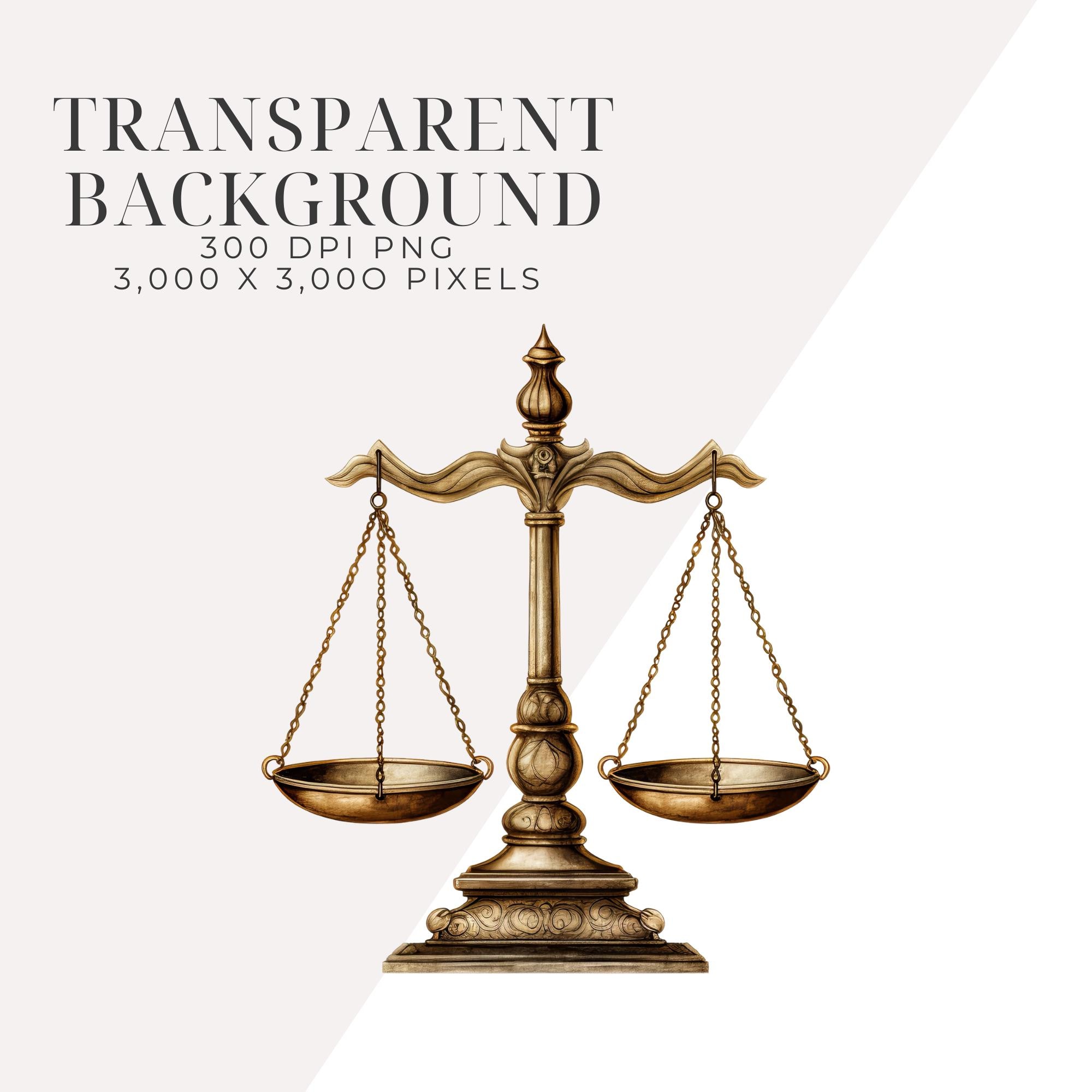 Scales of Justice Clipart INSTANT DOWNLOAD Legal and Law-themed Graphic ...