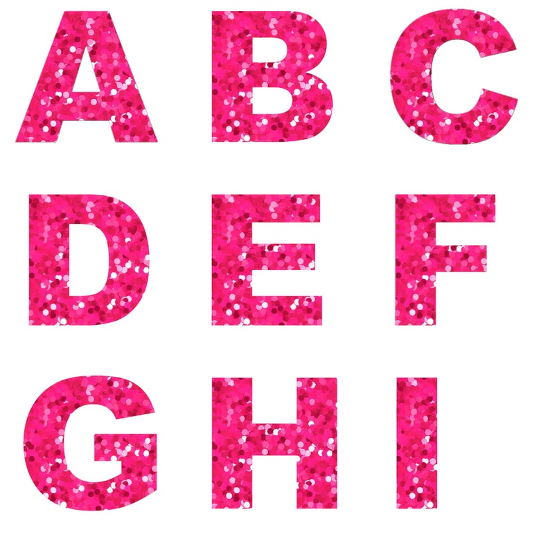 Glitter Pink Alphabet Clipart DIGITAL DOWNLOAD Glam Alphabet, Png Files ...