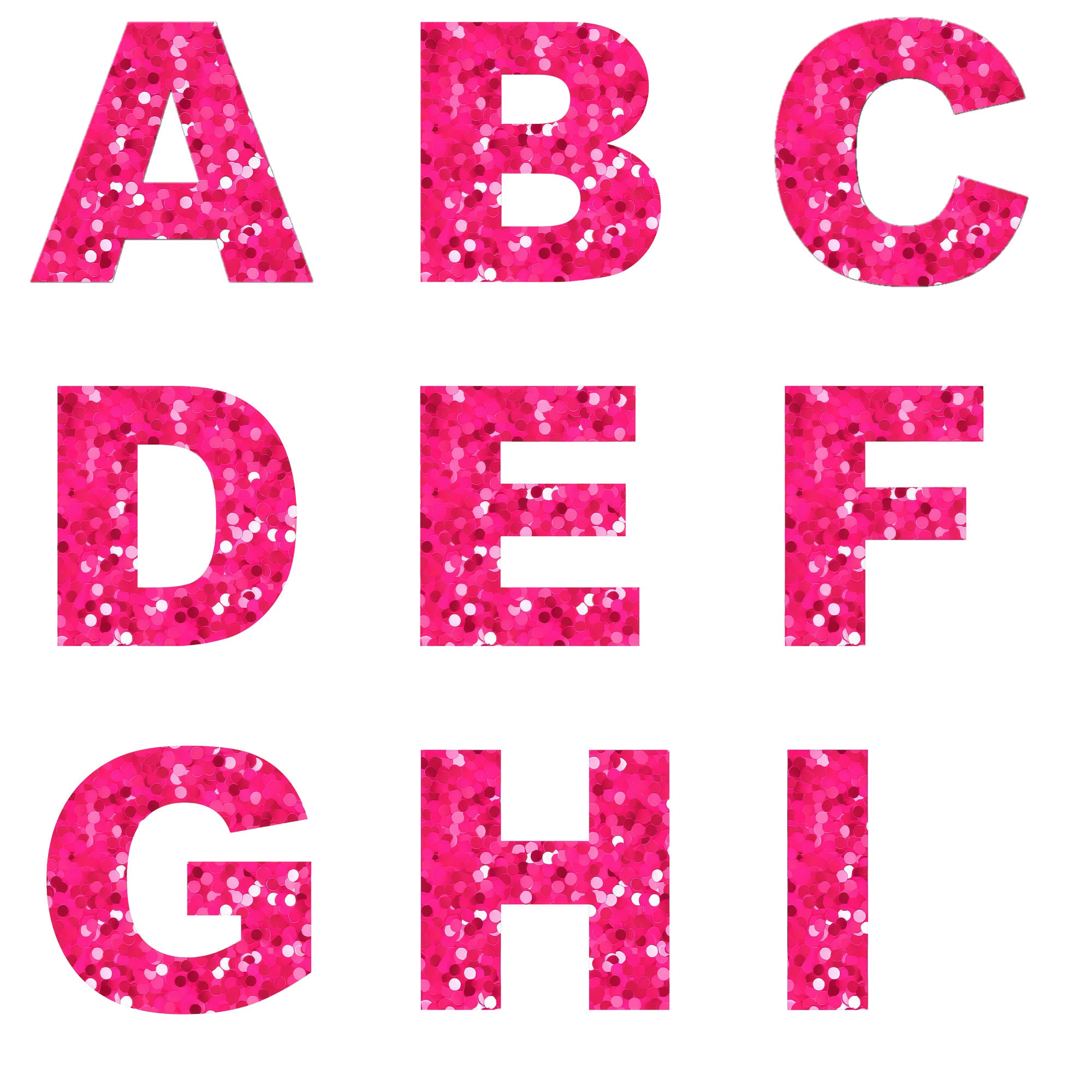 Glitter Pink Alphabet Clipart DIGITAL DOWNLOAD Glam Alphabet, Png Files ...