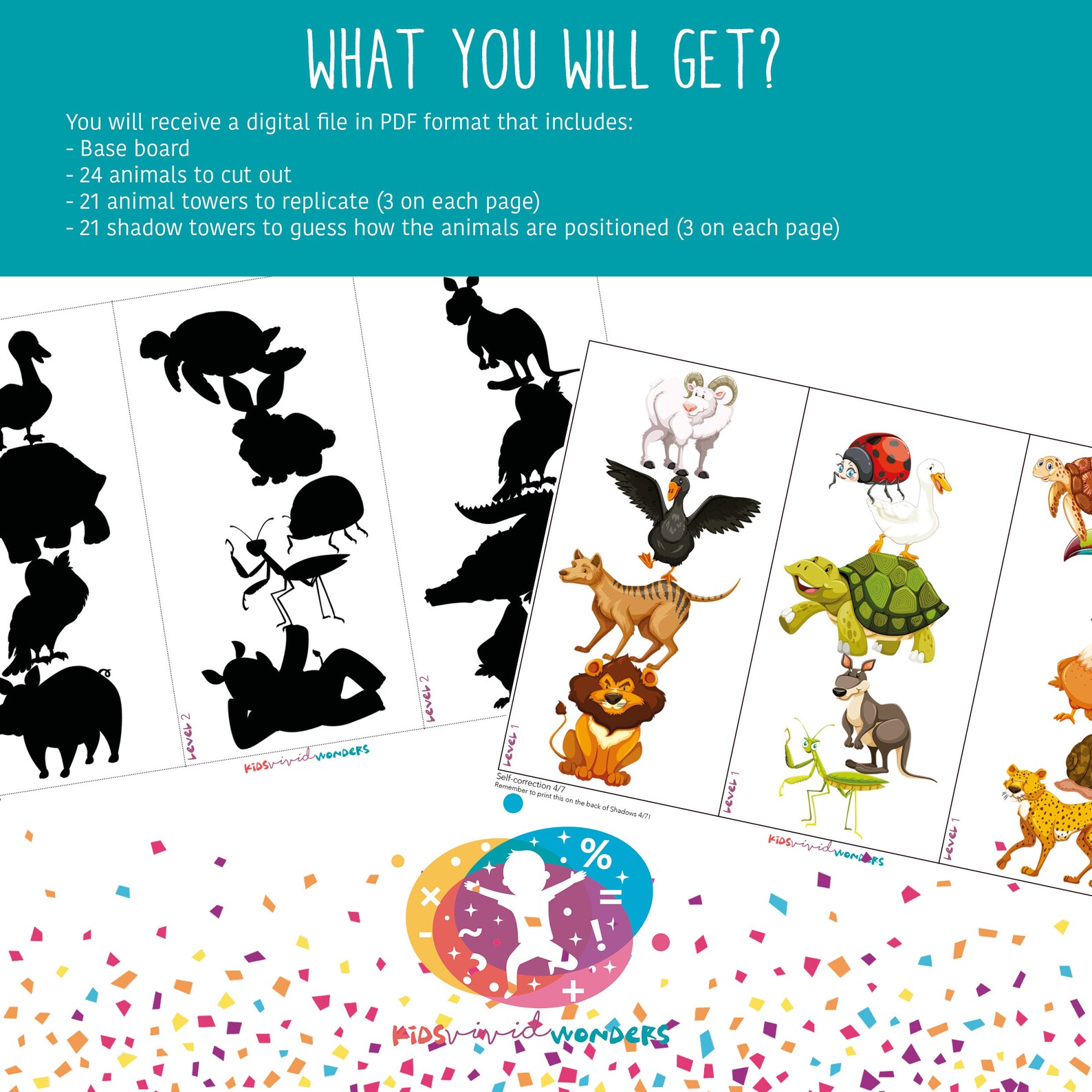 Educational Animal Game - Printable PDF With Difficulty Levels ...