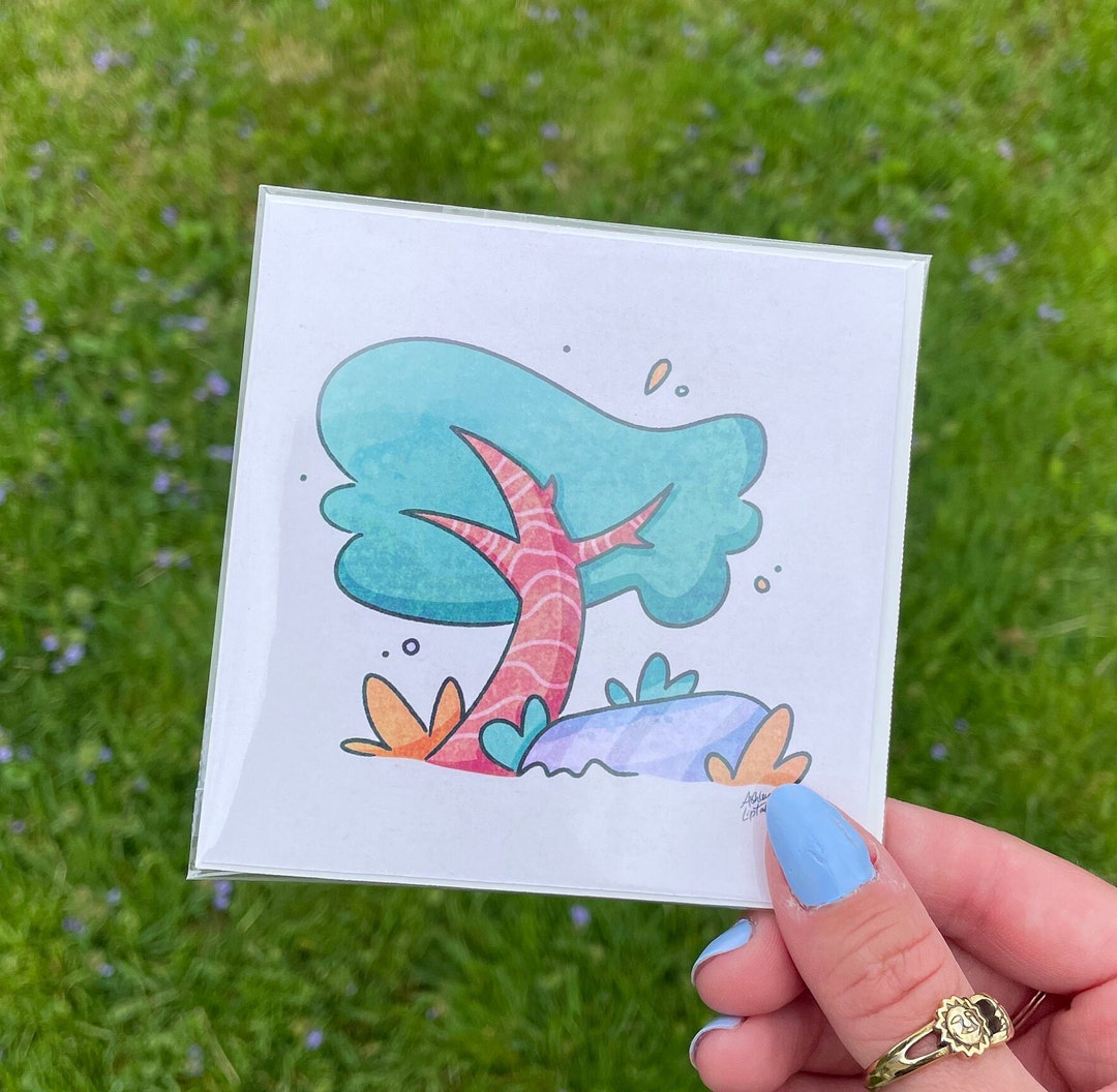 Forest Wall Art, 4"x4" Mini Print, Cottage Core Tree Wall Decor, Fairy ...