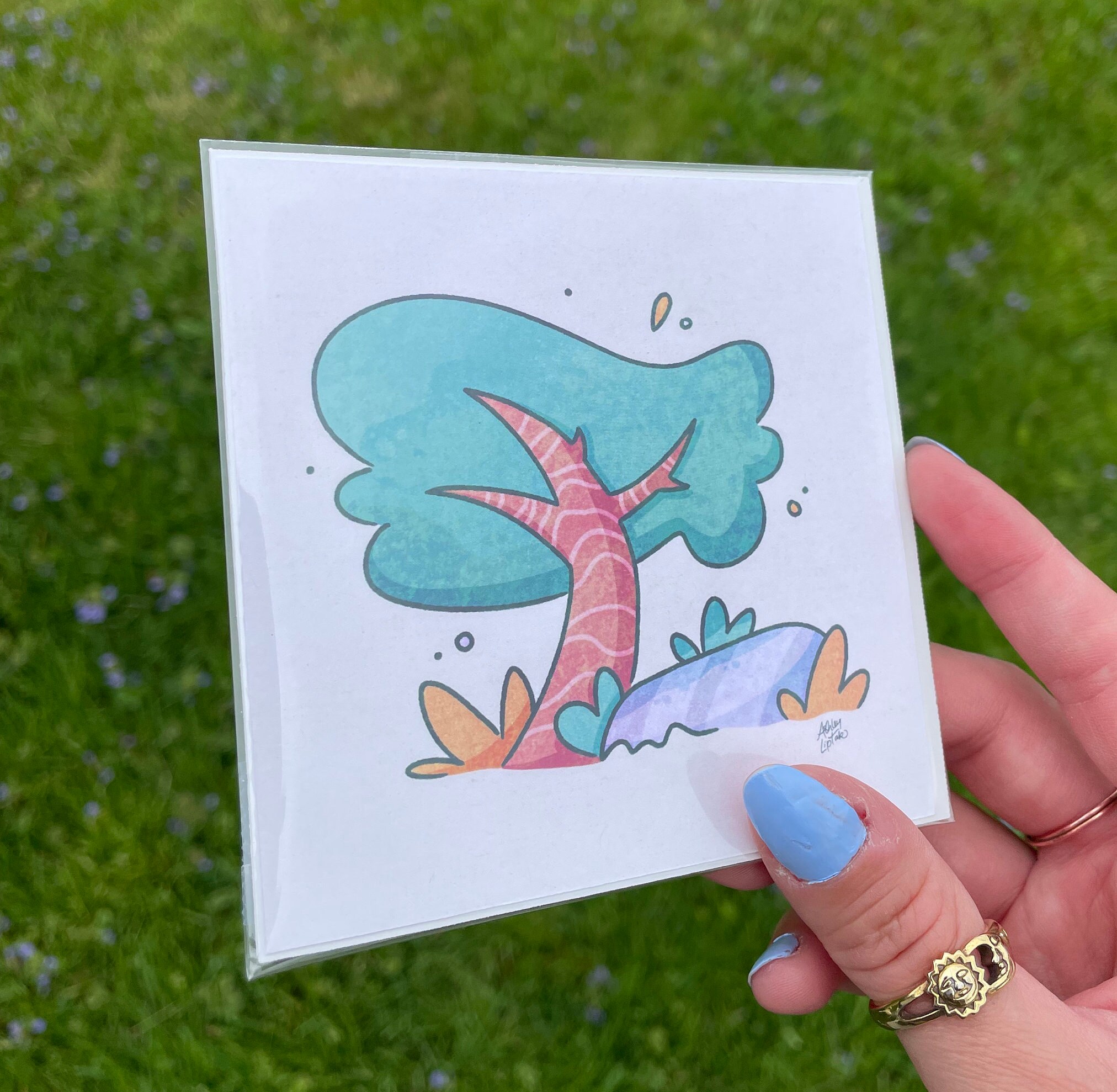 Forest Wall Art, 4"x4" Mini Print, Cottage Core Tree Wall Decor, Fairy ...