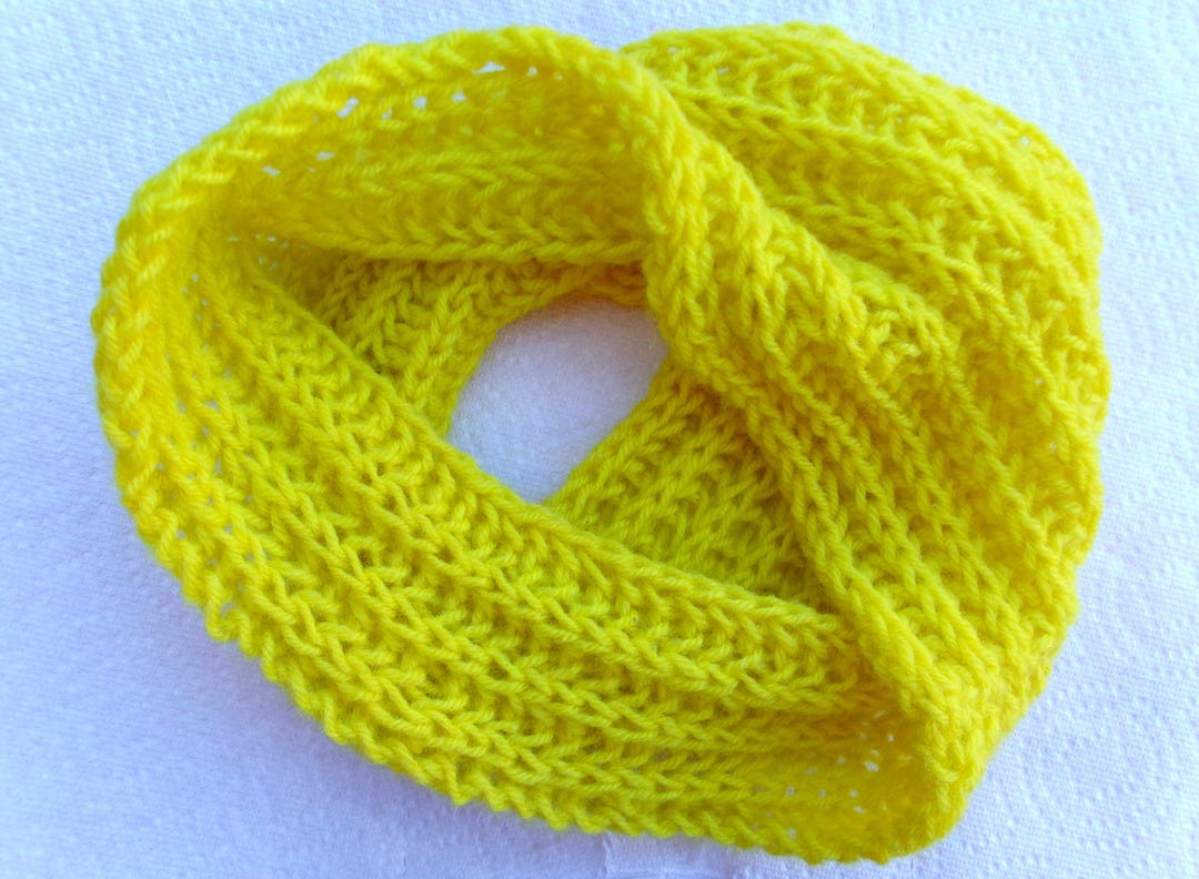 Bright Yellow Brioche Cowl, Earth Friendly & Sustainable Infinity Scarf ...