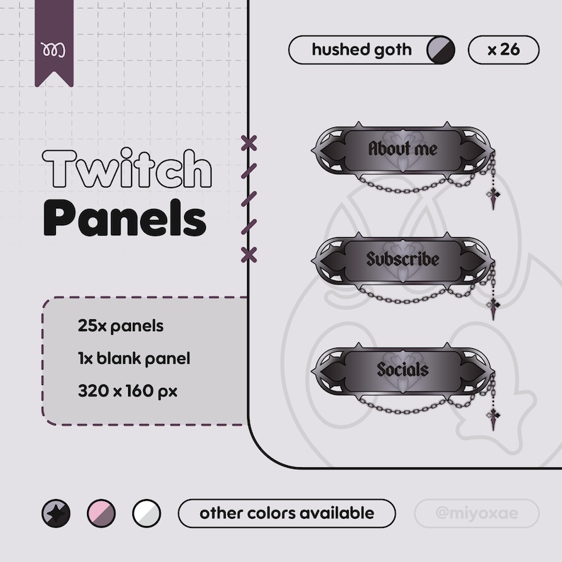Goth Twitch Panels - Hushed Goth | Clerical Goth Aesthetic | 25x Stream ...